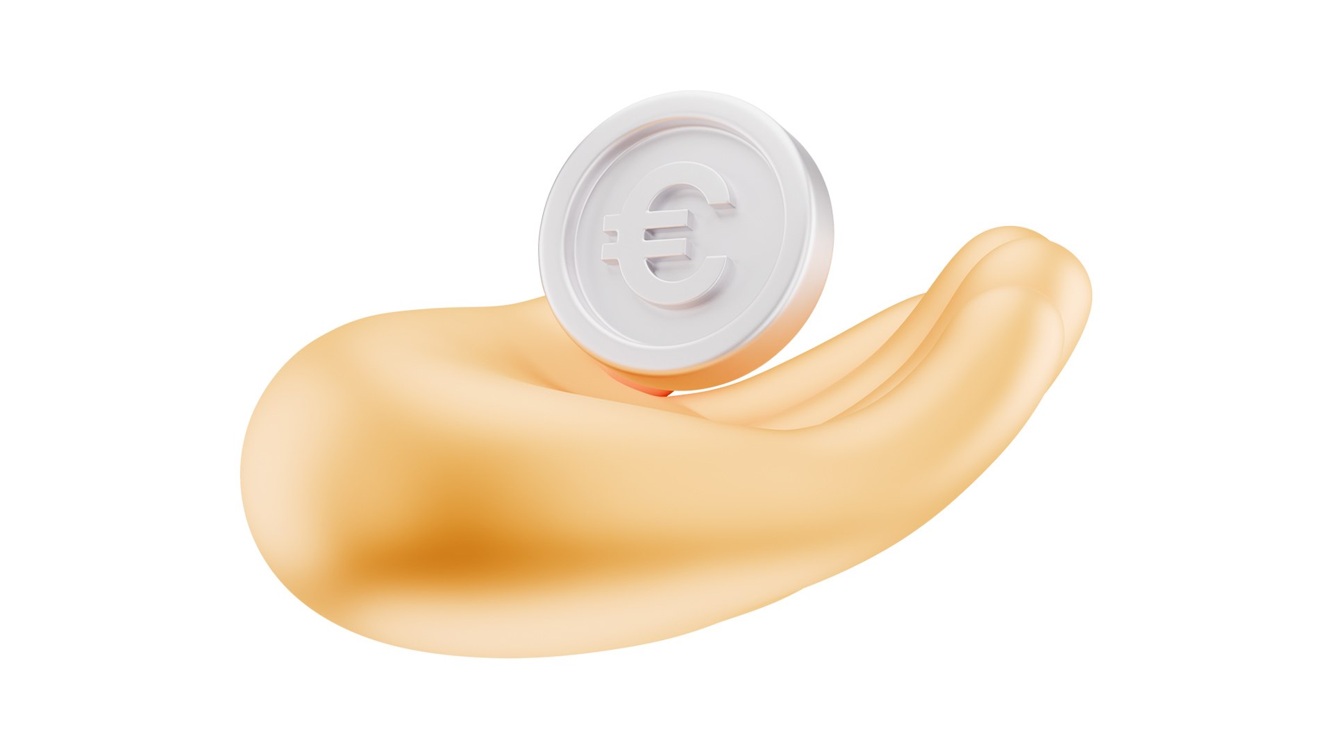 Coin Euro Hand Icon Model - TurboSquid 2505417