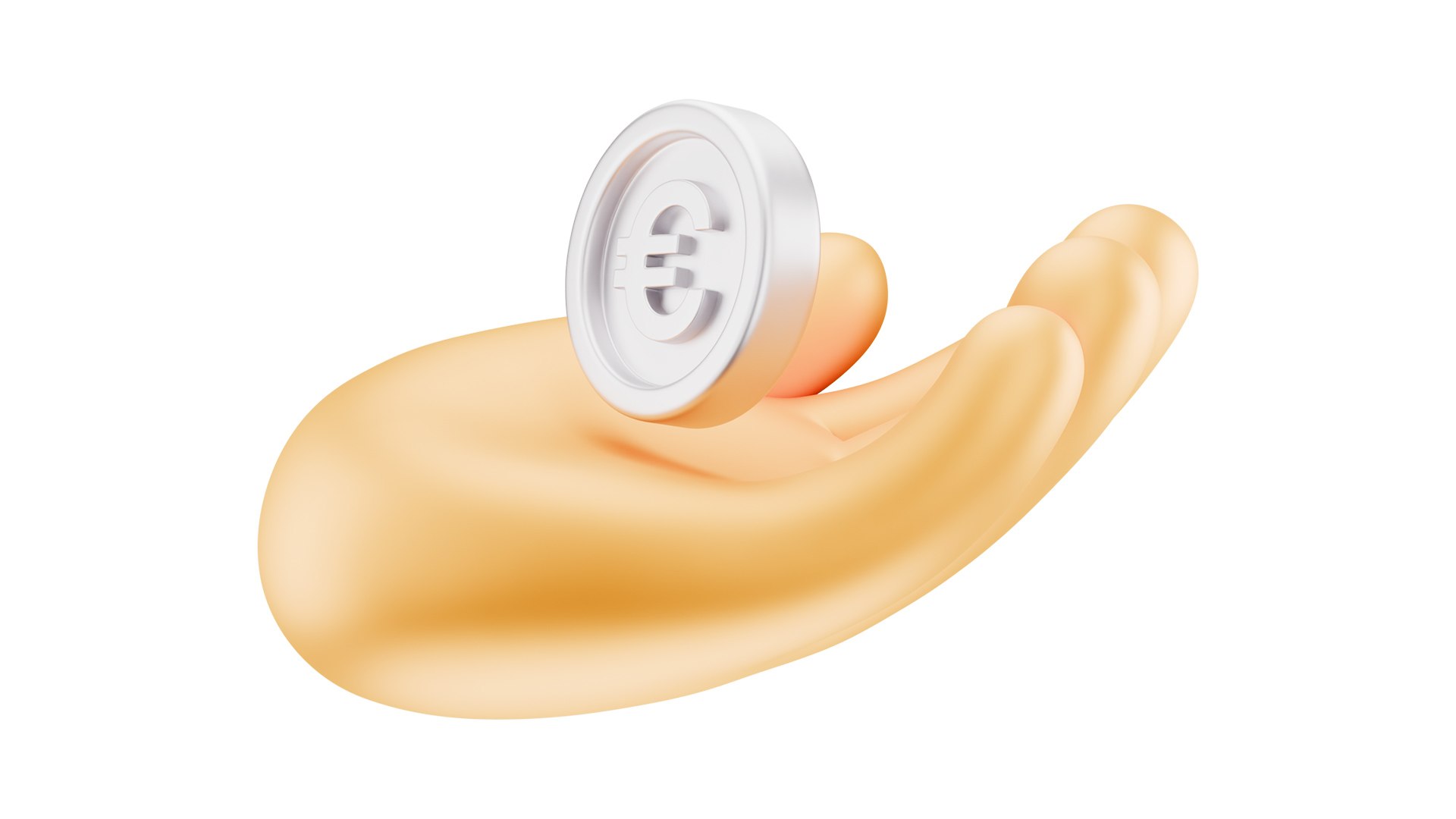 Coin Euro Hand Icon Model - TurboSquid 2505417