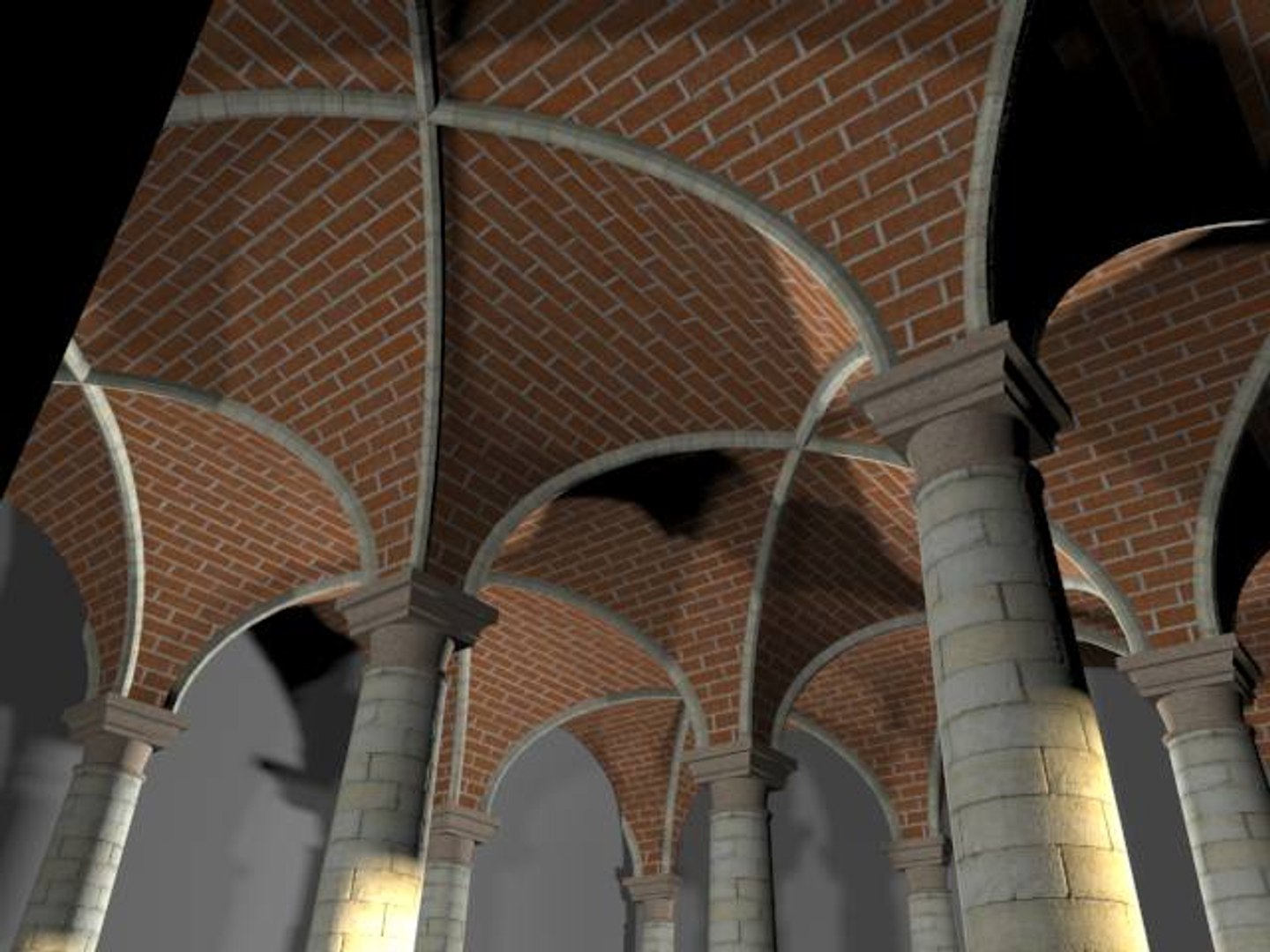 3d Romanic Vaulting Column Spacings