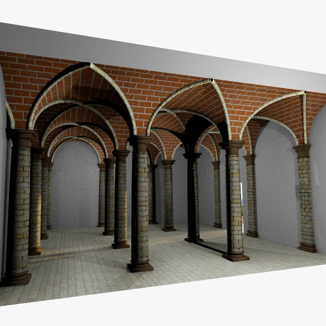 3d Romanic Vaulting Column Spacings