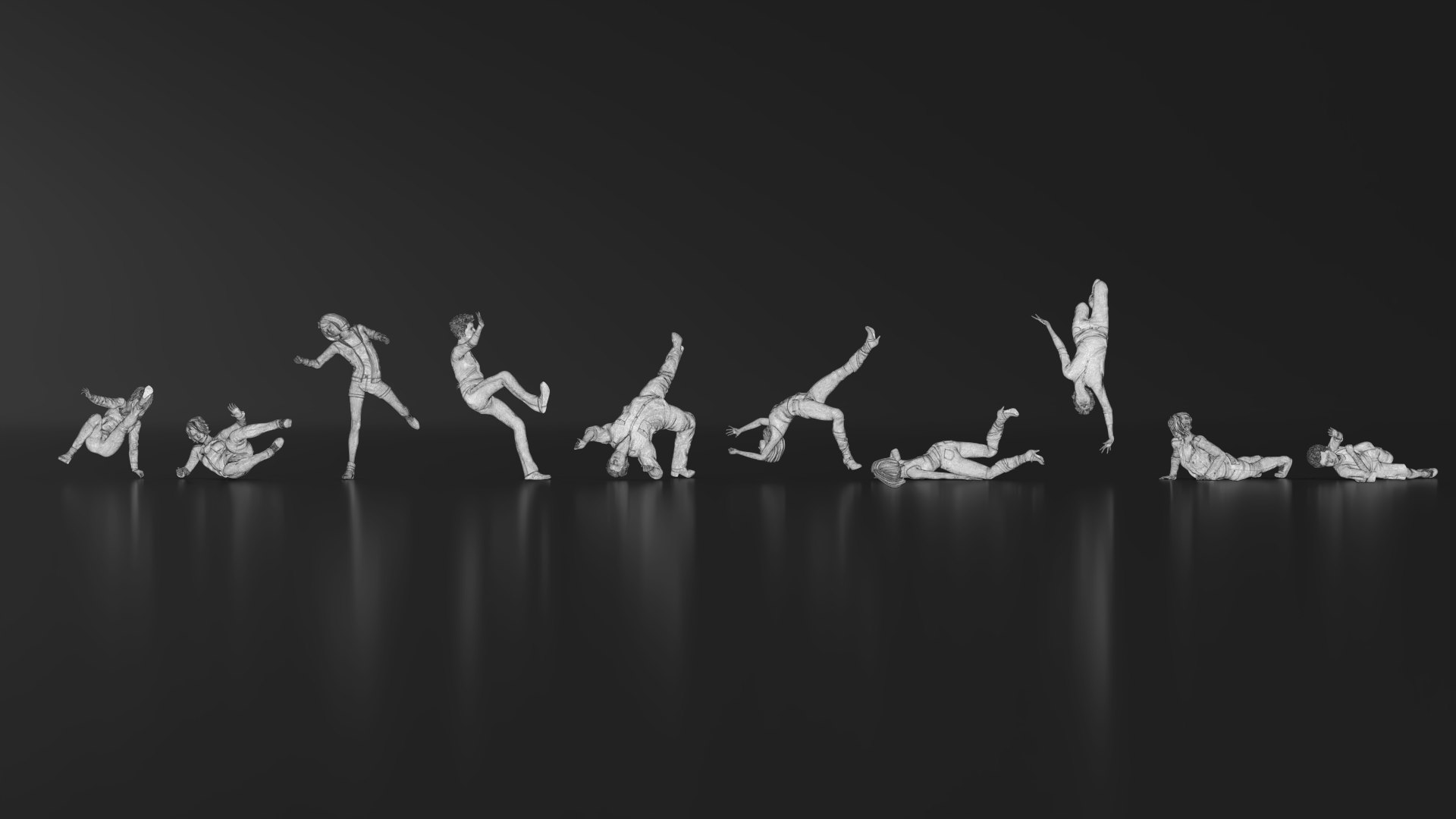 3D HD People 30 Falling - TurboSquid 2216329