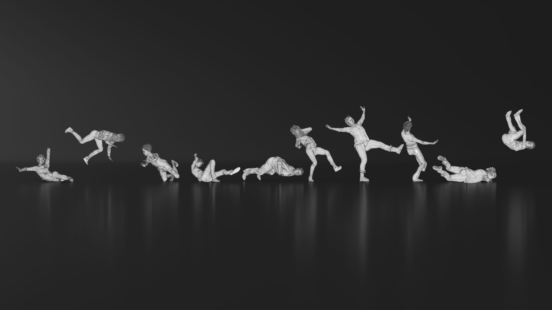 3D HD People 30 Falling - TurboSquid 2216329