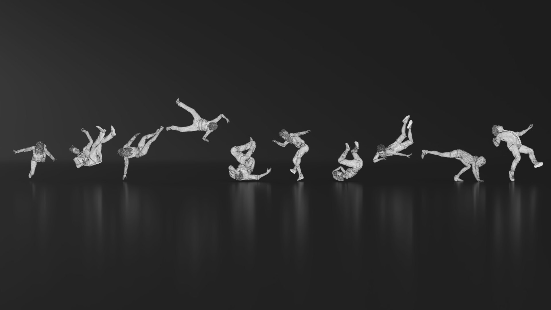 3D HD People 30 Falling - TurboSquid 2216329