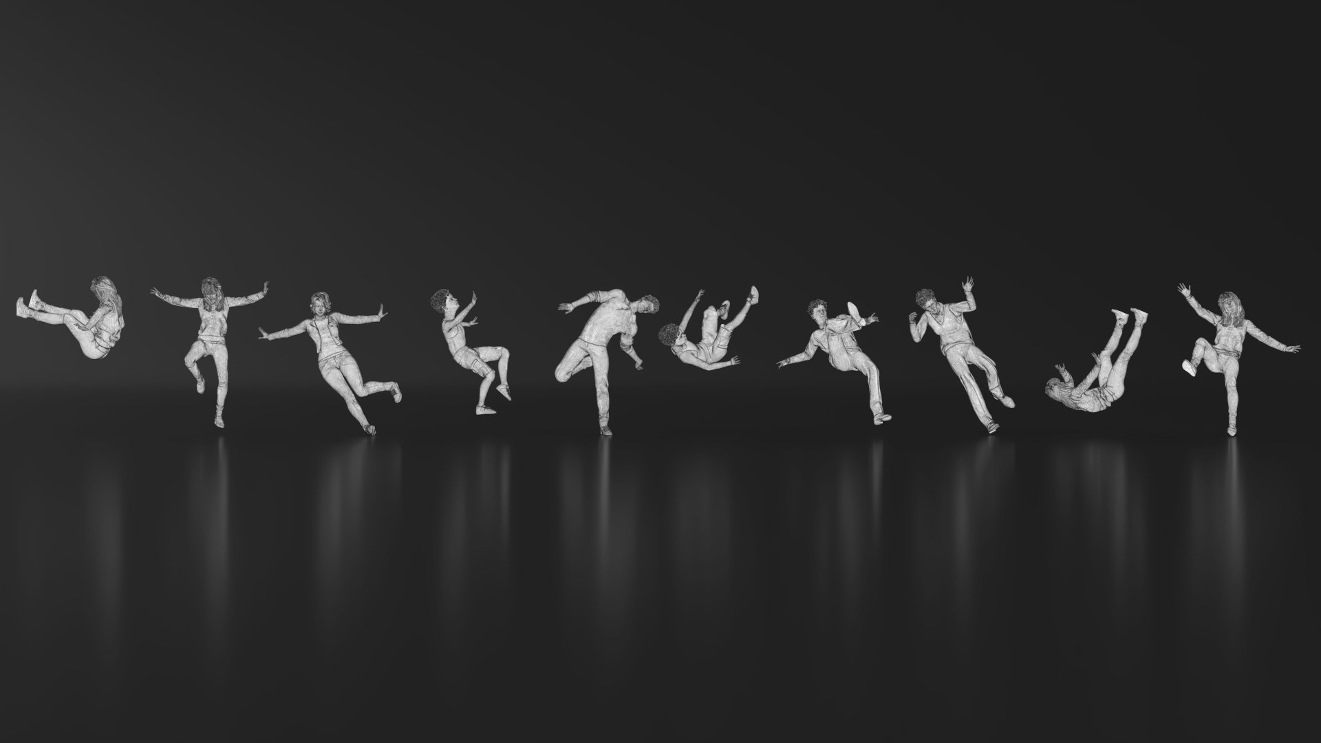 3D HD People 30 Falling - TurboSquid 2216329