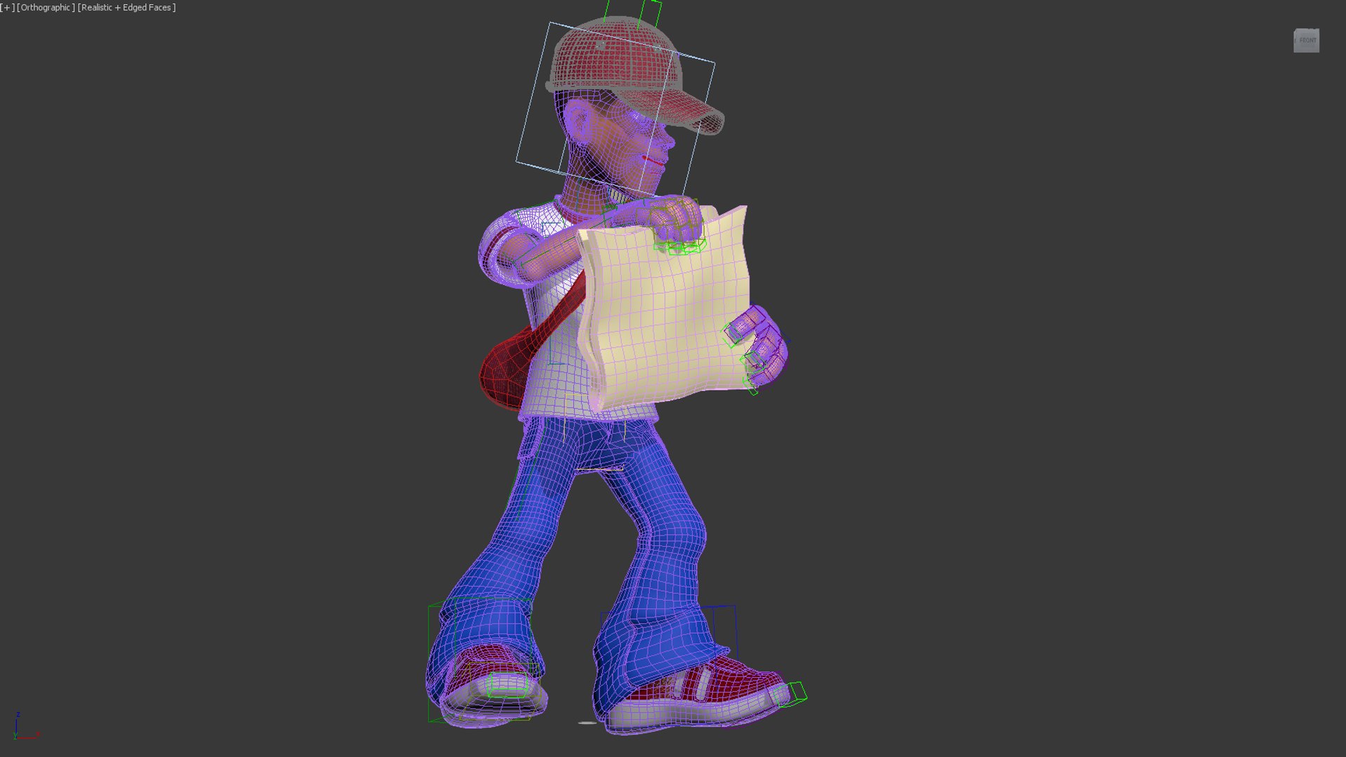 3d paperboy posed character model