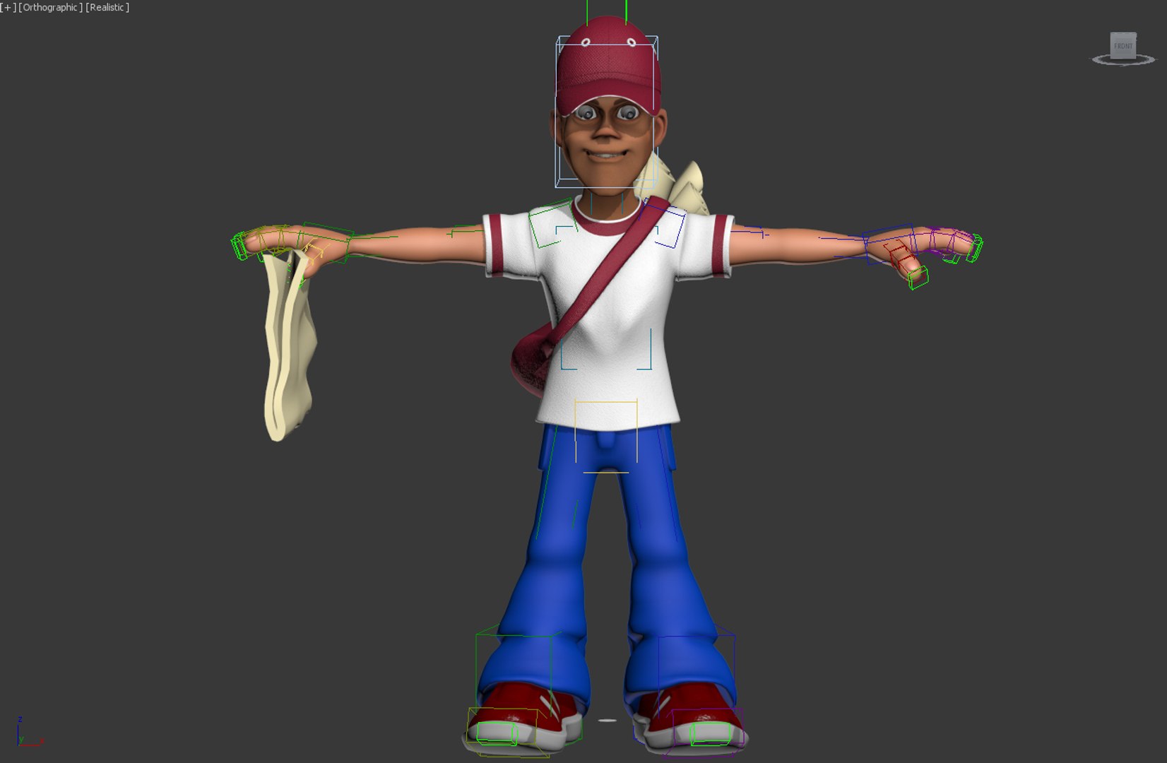 3d paperboy posed character model