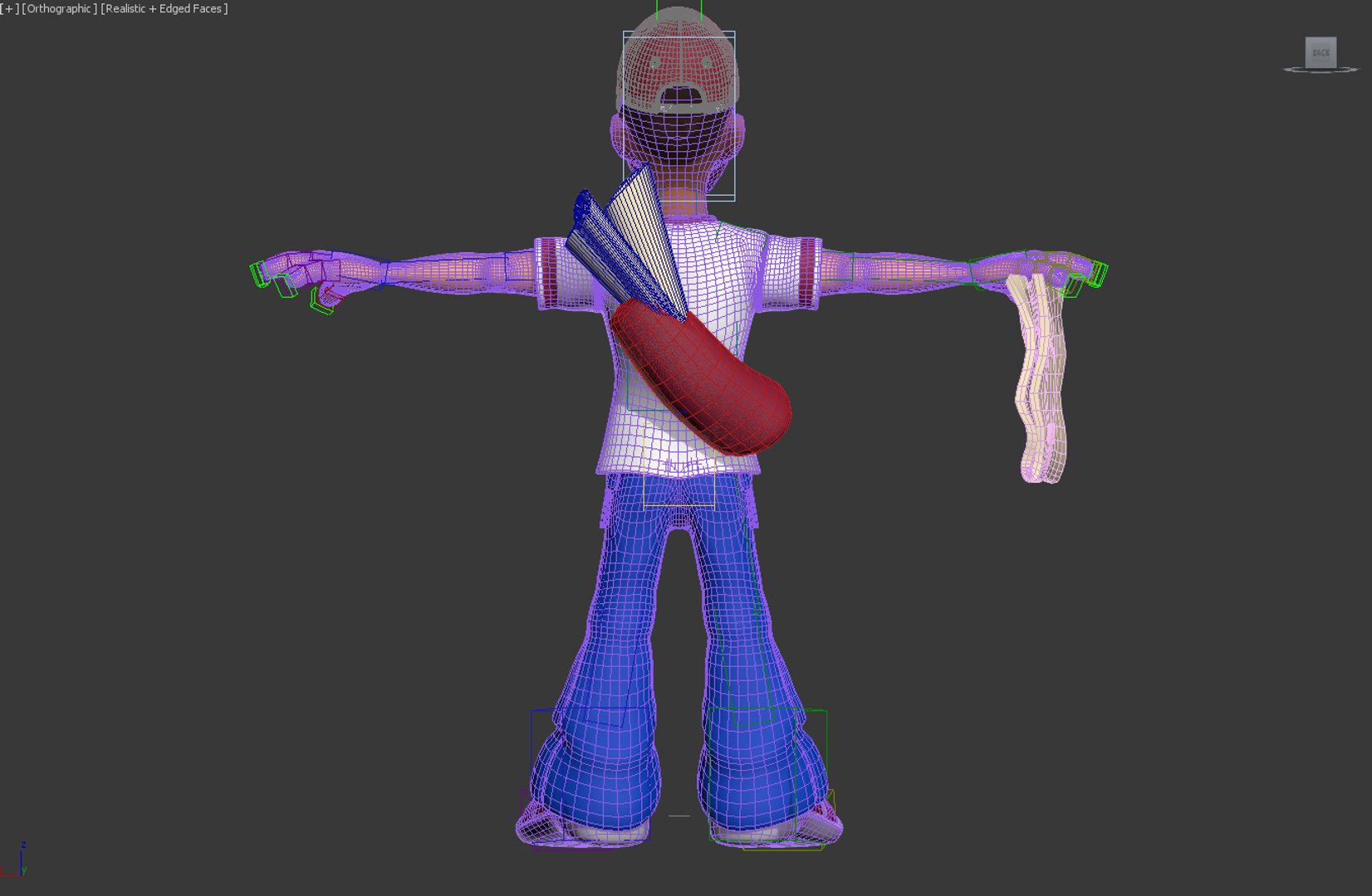 3d paperboy posed character model