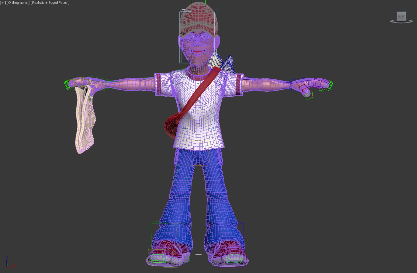 3d paperboy posed character model