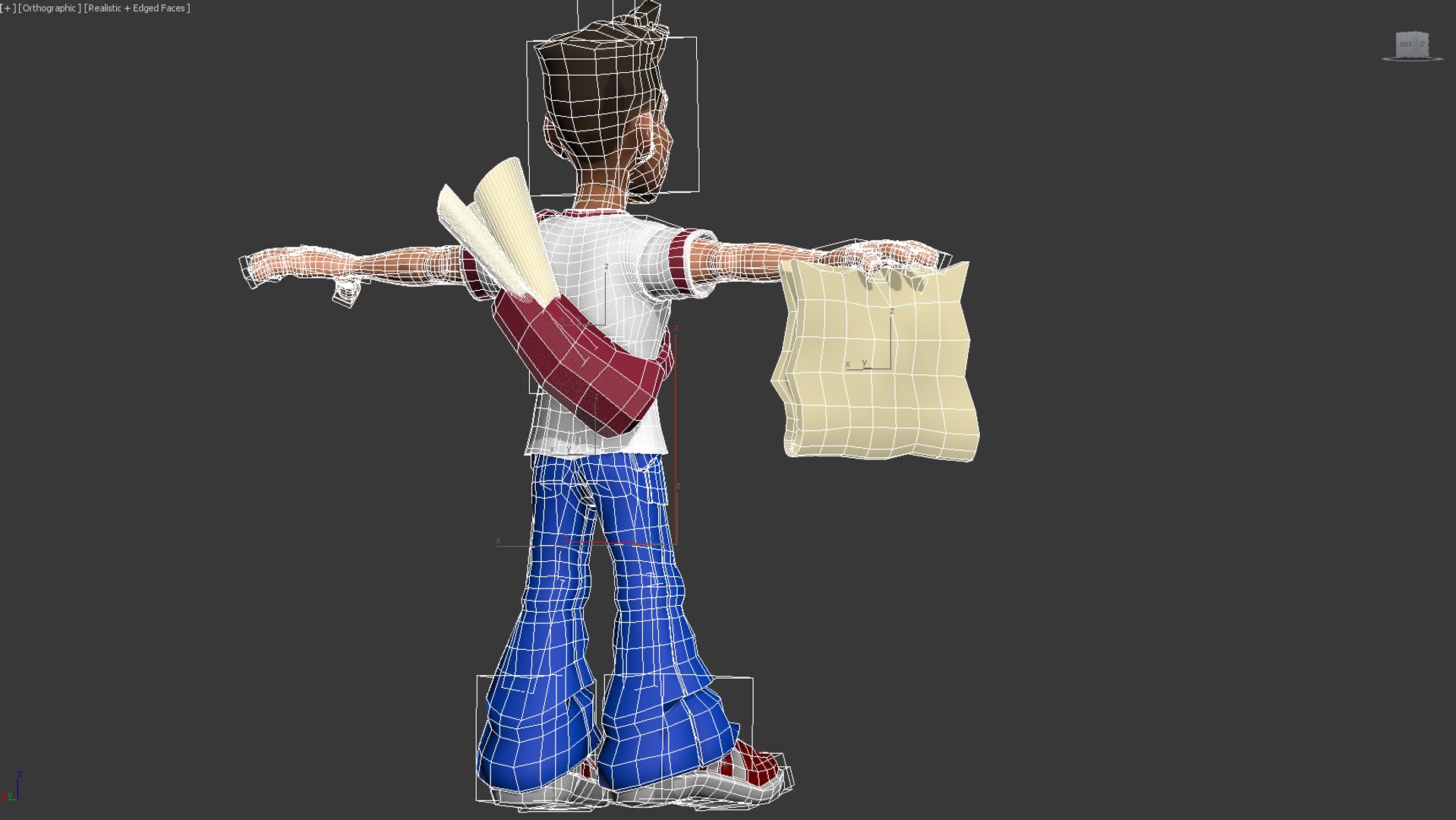 3d paperboy posed character model
