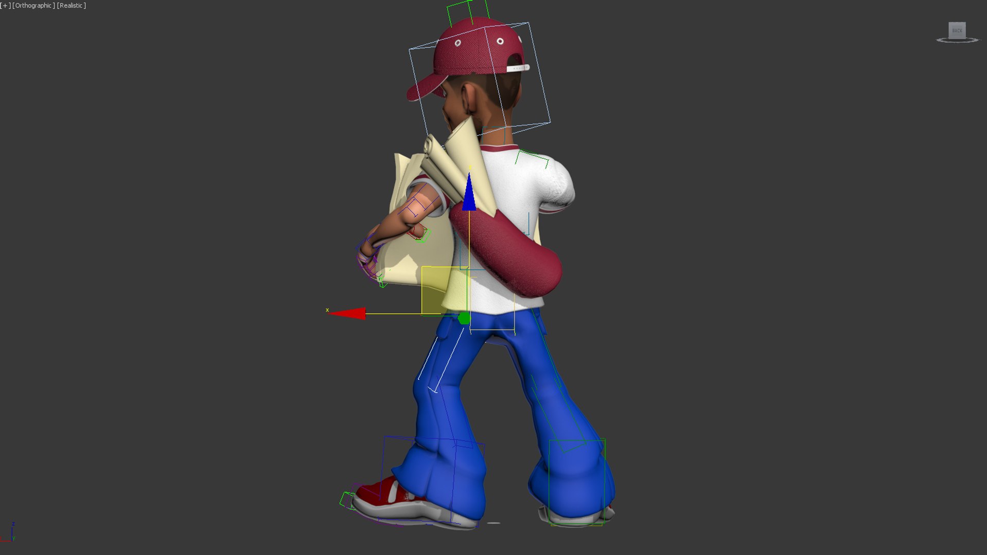 3d paperboy posed character model