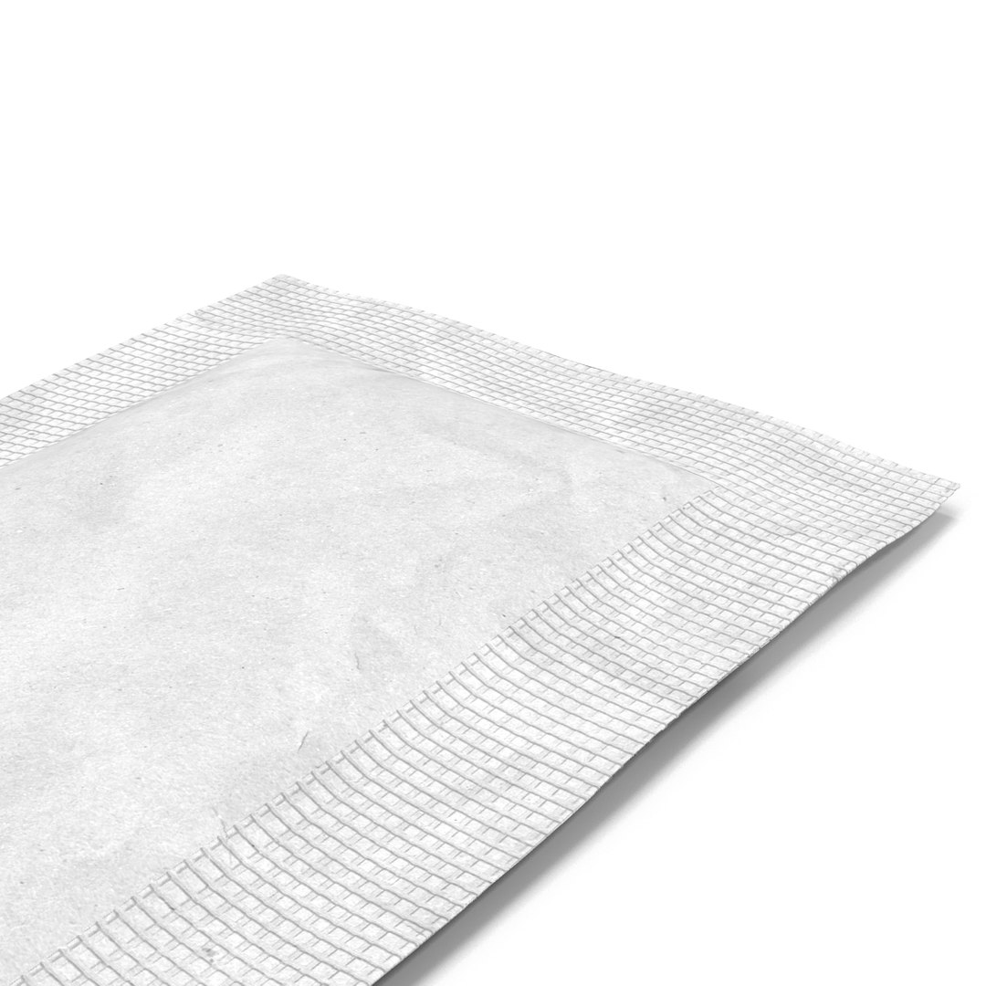 Sugar Packet 4 White 3d Model