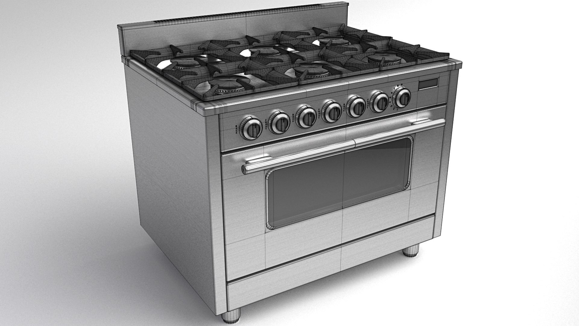 3D Gas Range Cooker Model - TurboSquid 1525467