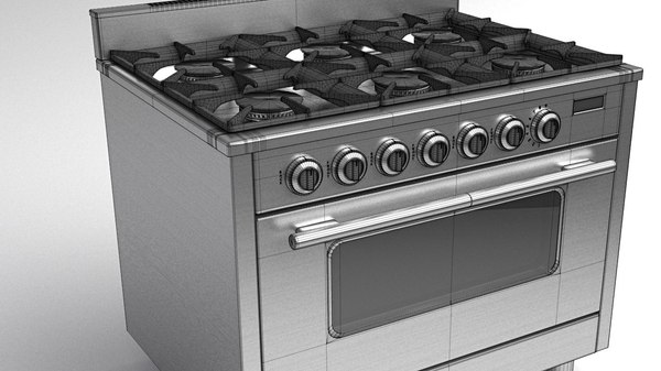 3D gas range cooker model - TurboSquid 1525467