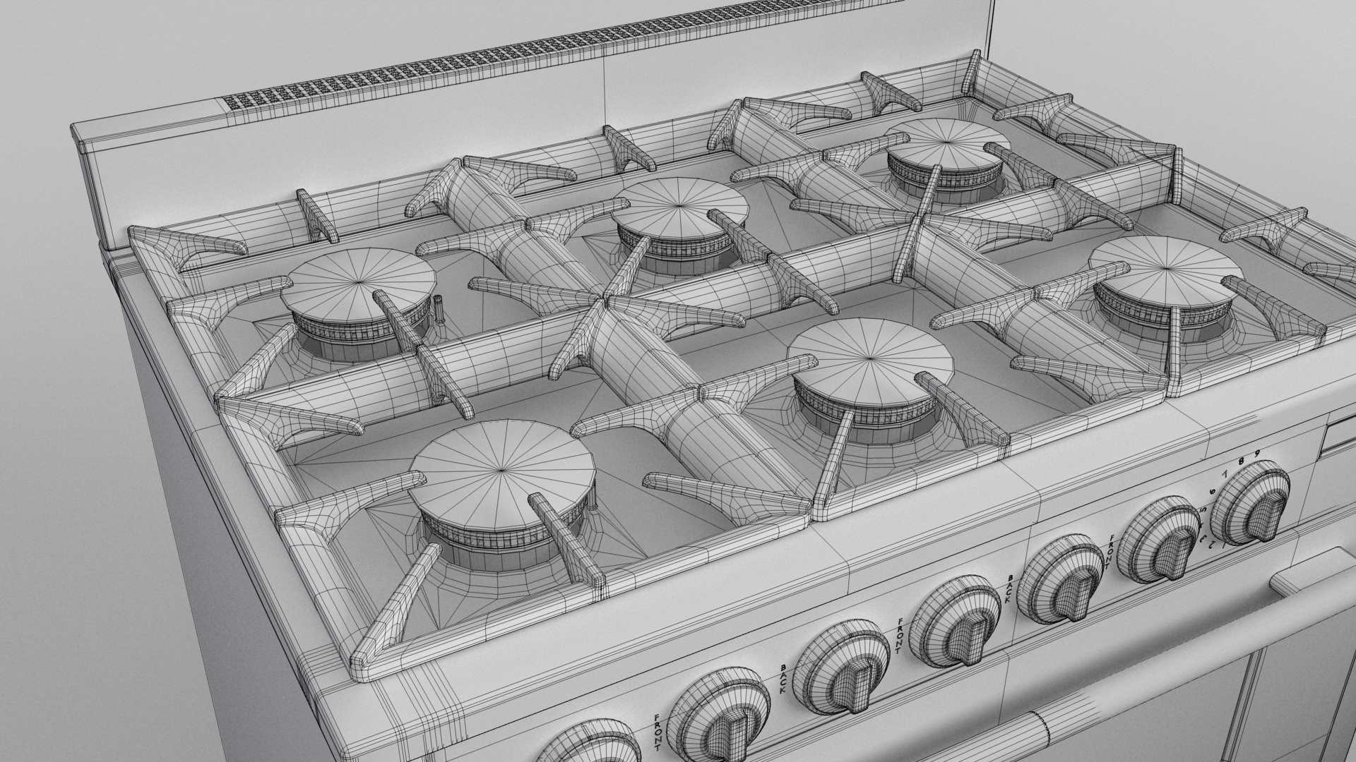 3D Gas Range Cooker Model - TurboSquid 1525467