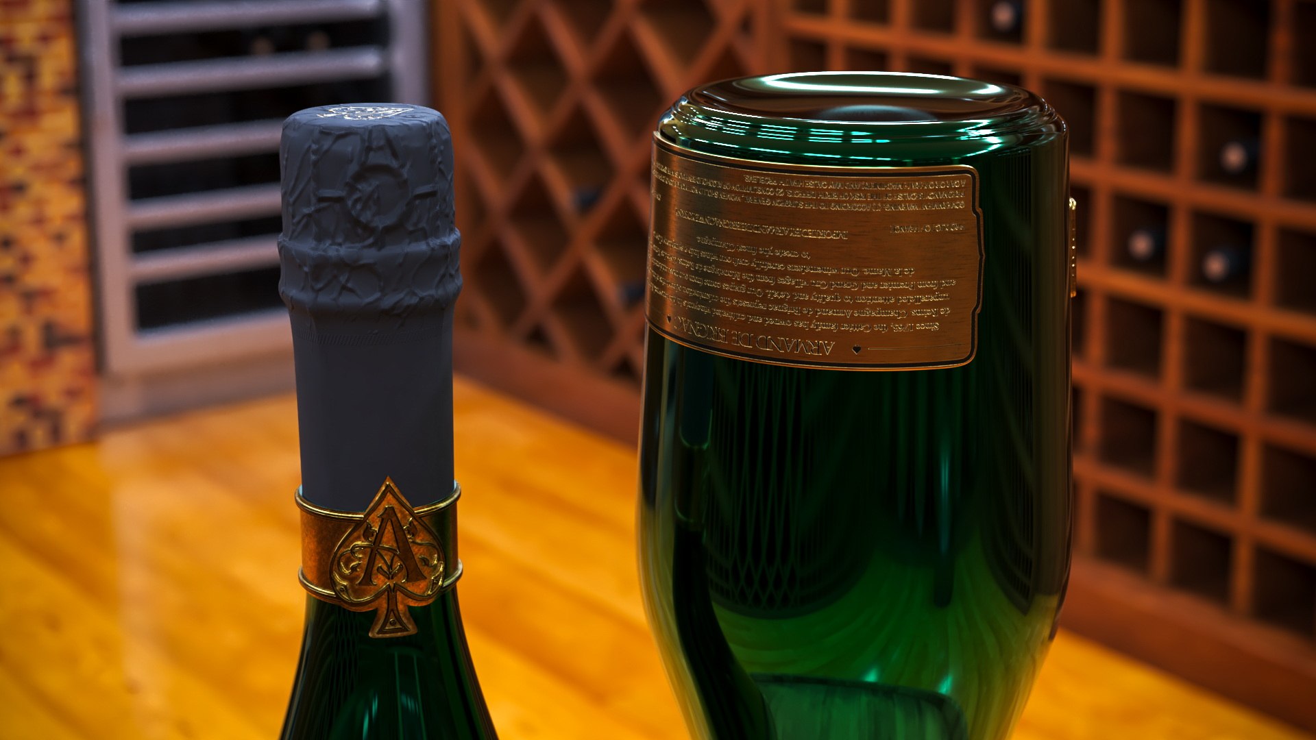 3D Armand De Brignac Brut Limited Edition Green - TurboSquid 2363193