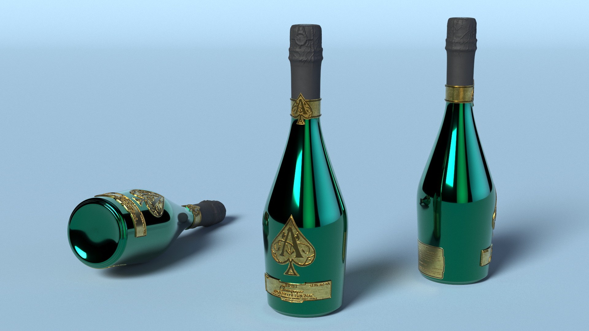 3D Armand De Brignac Brut Limited Edition Green - TurboSquid 2363193