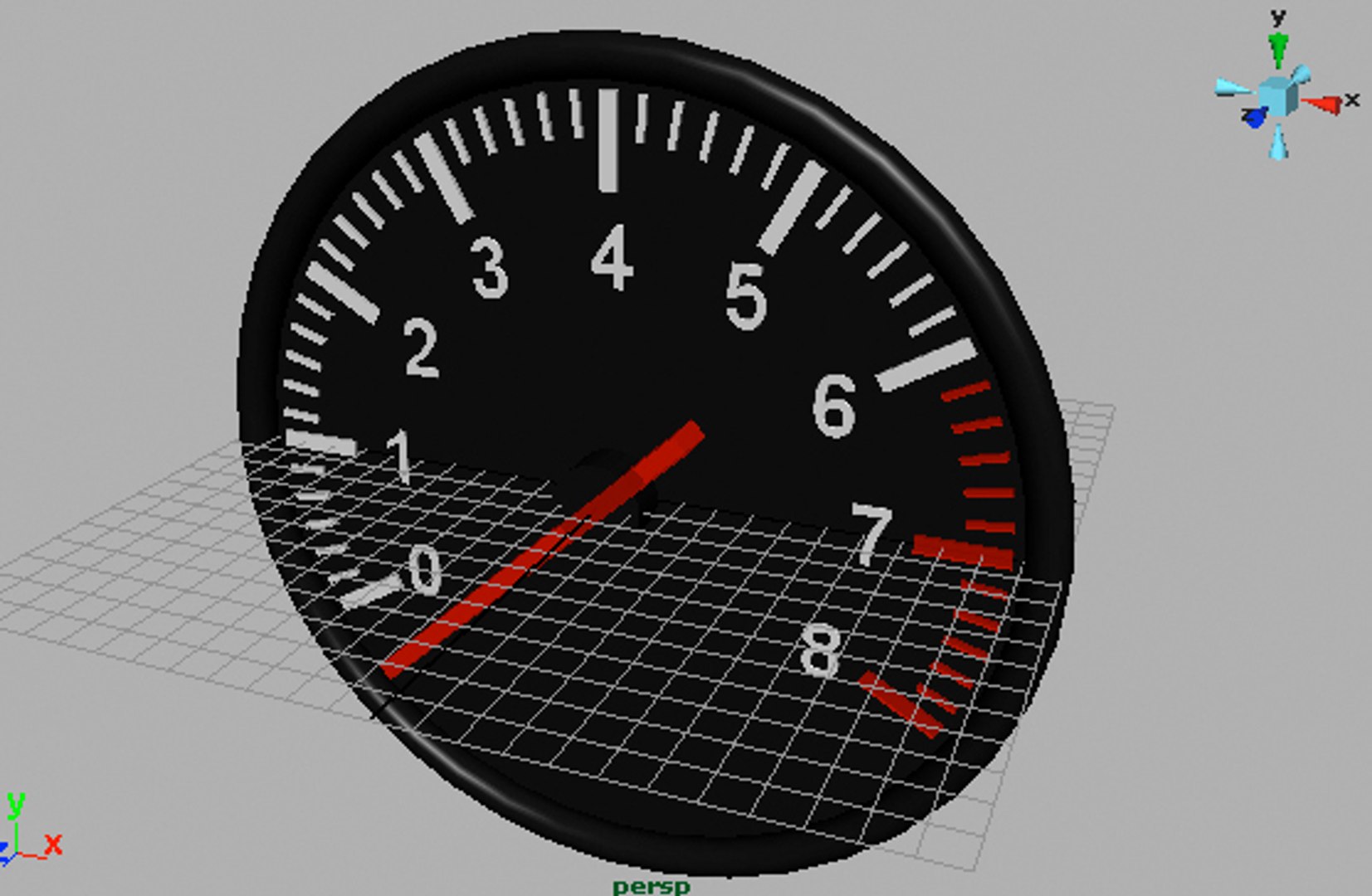 Glowing Tachometer 3d Model