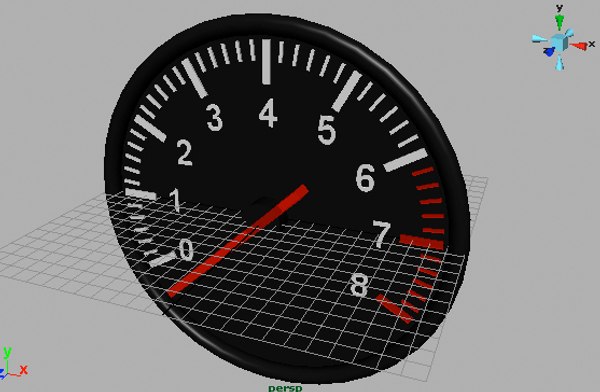 glowing tachometer 3d model