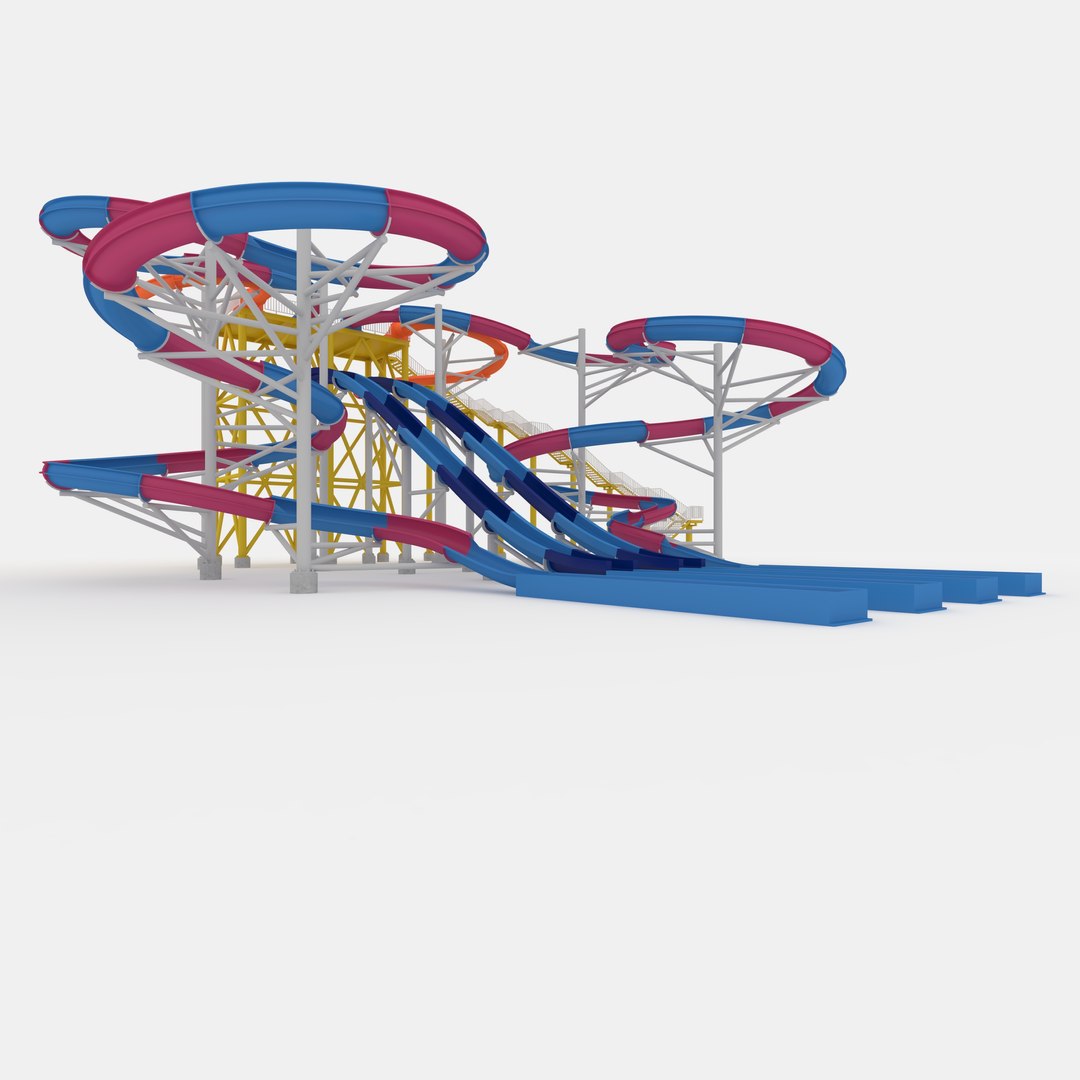 3D Waterpark Slide 7 model - TurboSquid 2147816