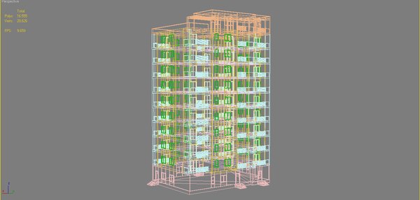 Apartment buildings 34 3D model - TurboSquid 1428242