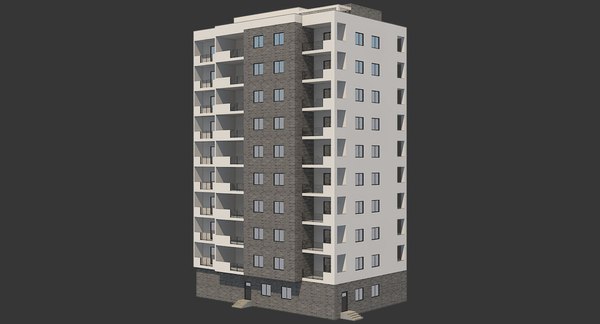 Apartment buildings 34 3D model - TurboSquid 1428242