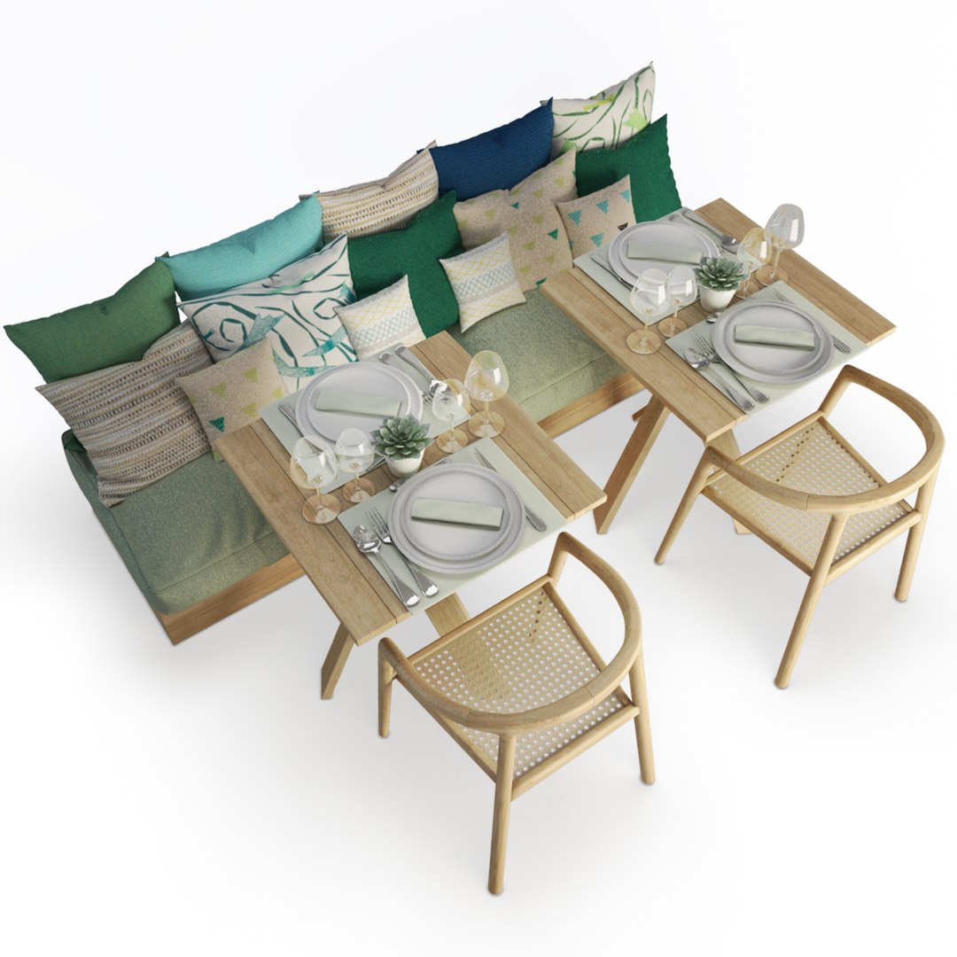 3D Wooden Sofa And Chairs Set AtelierS model - TurboSquid 1787543