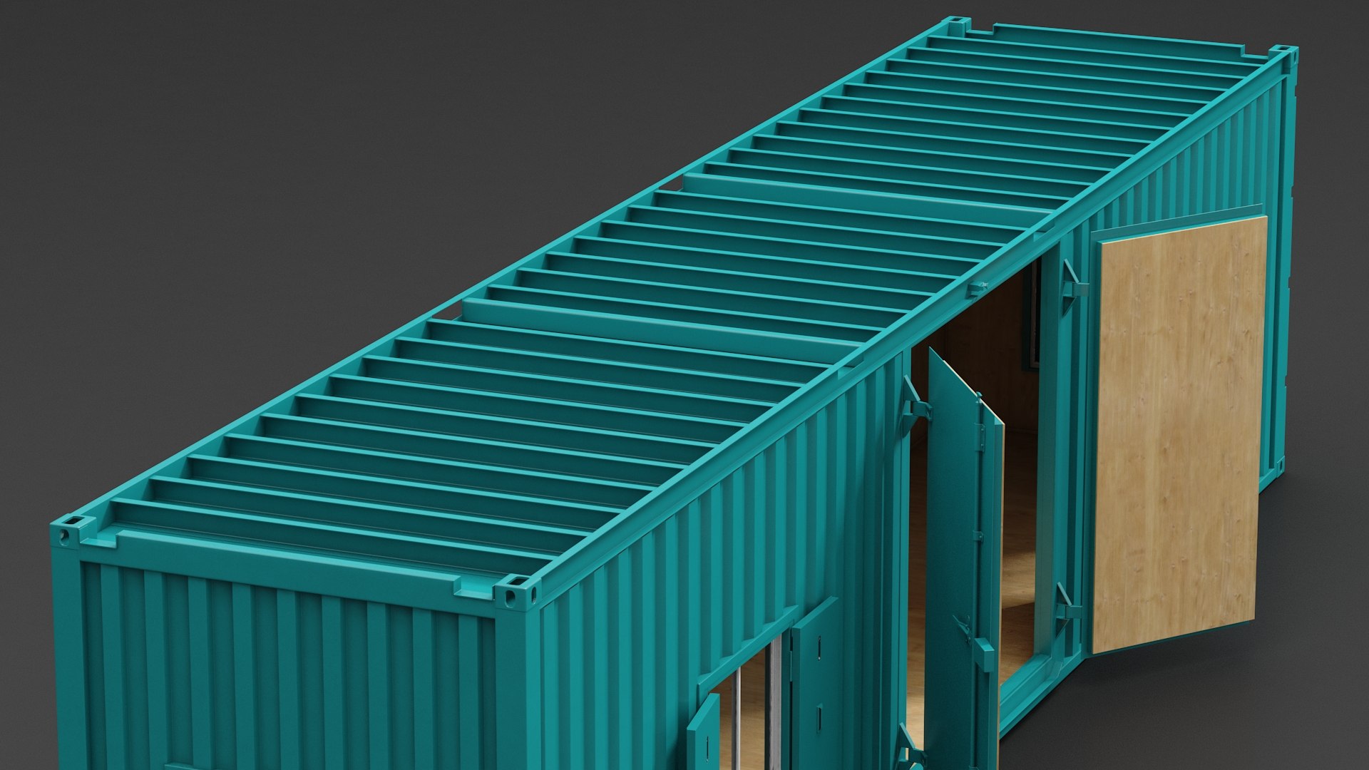 Green Container Office with Wide Door model - TurboSquid 2086624