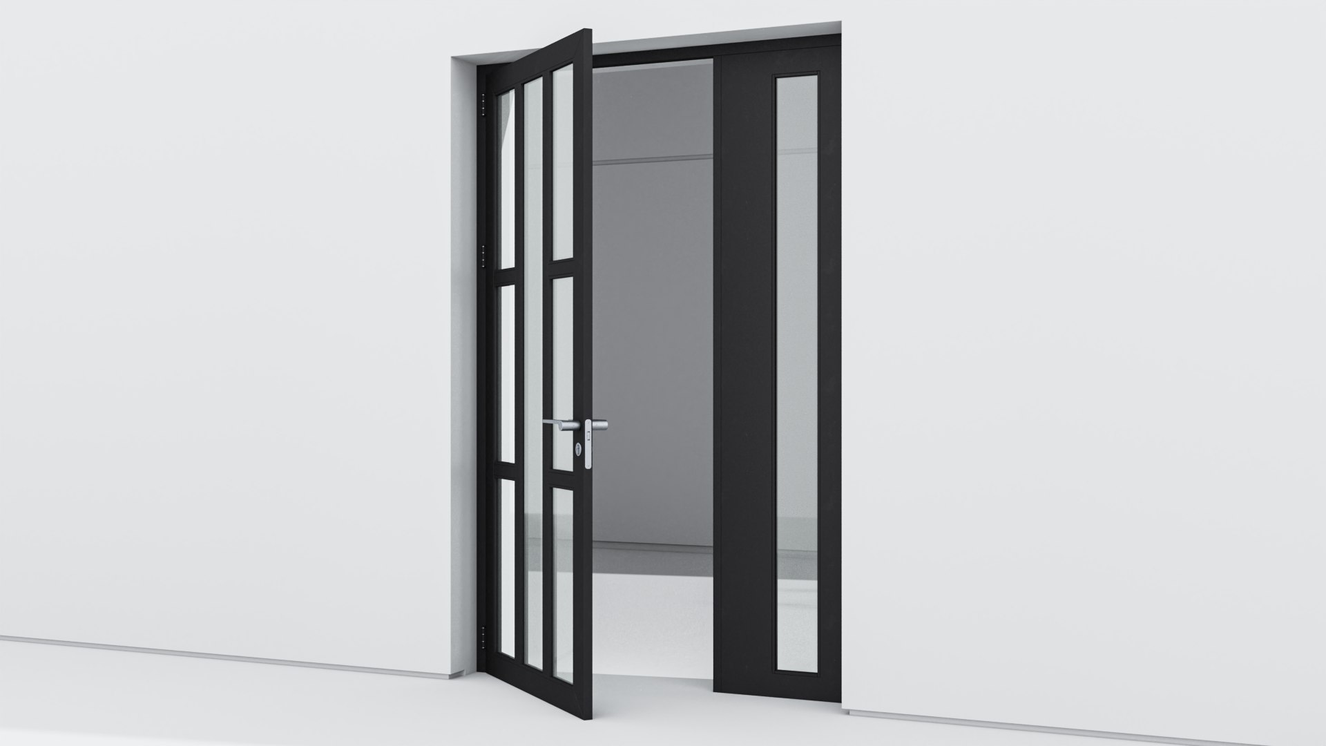 3D Aluminium Door 201 Model - TurboSquid 2040076