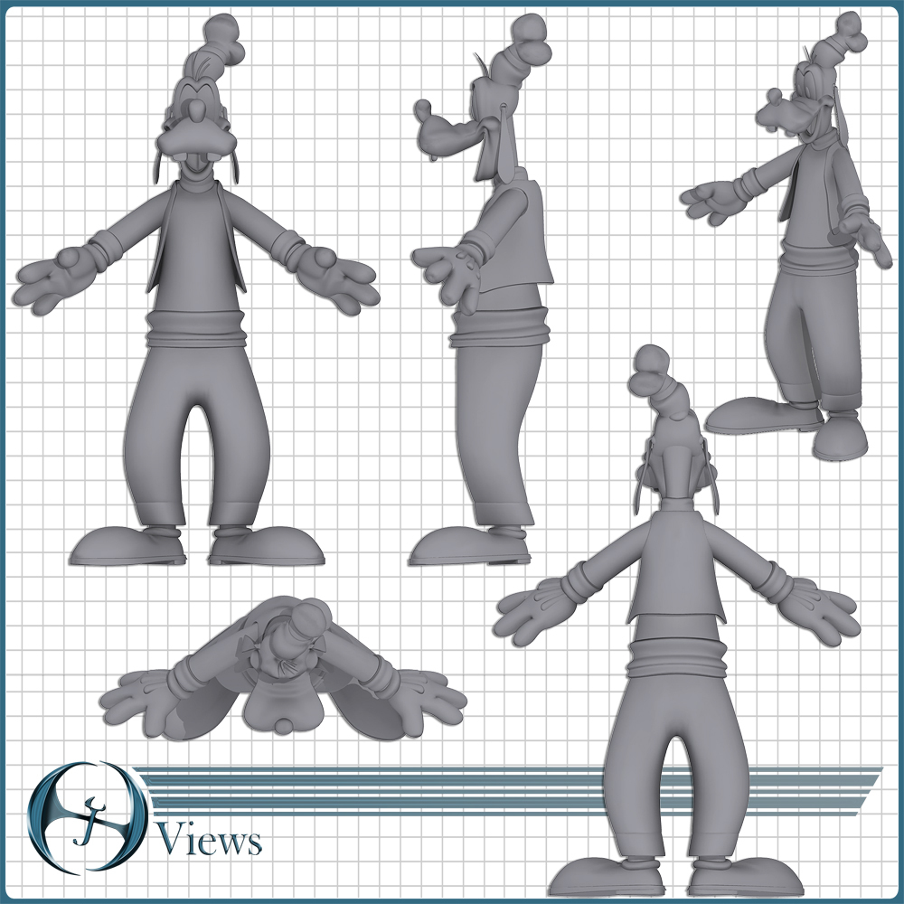 character cartoon goofy 3d model