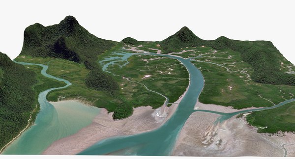 3D river s drainage basin - TurboSquid 1284817