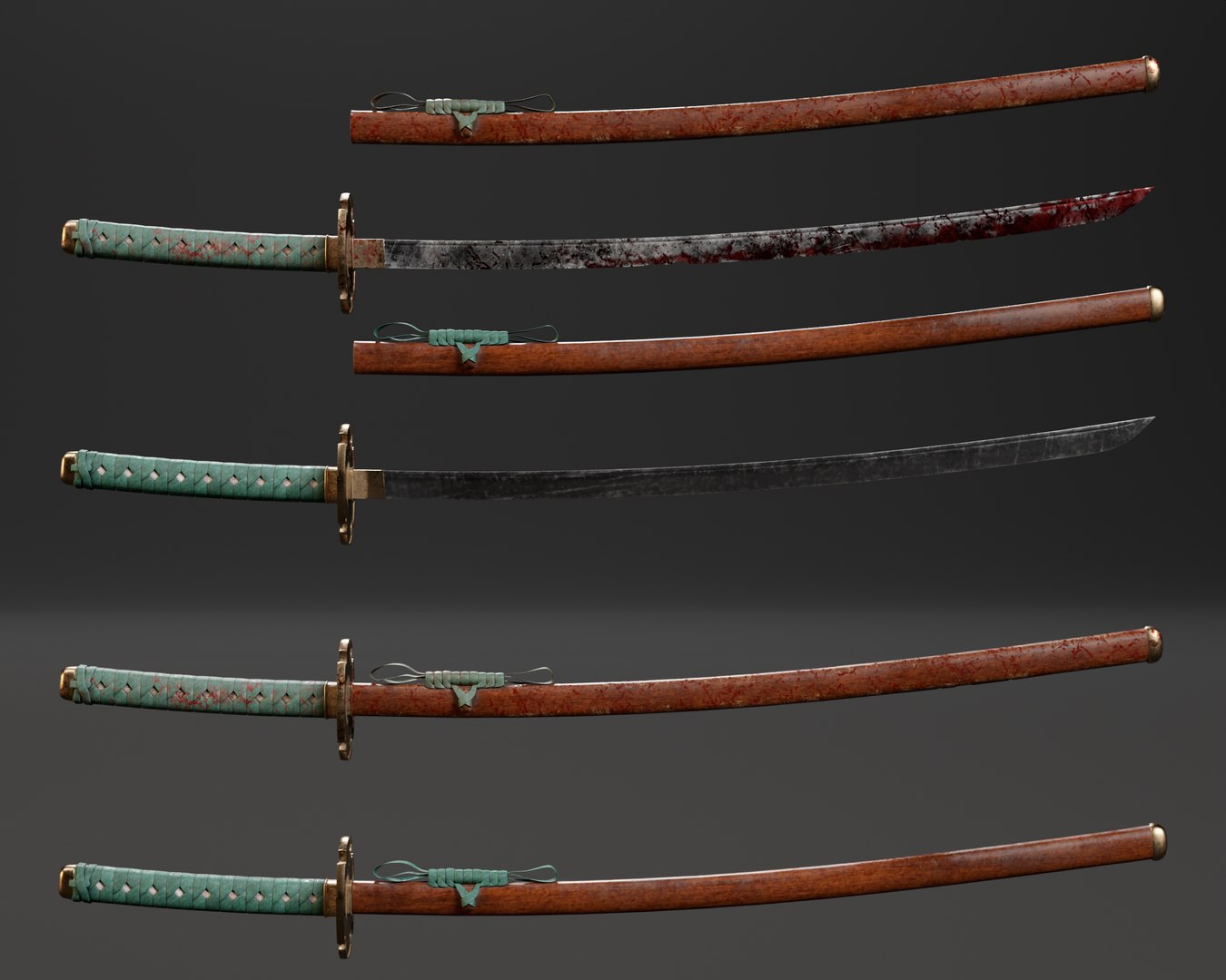 3D Katana - Clean And Blood Dirty - TurboSquid 2355153