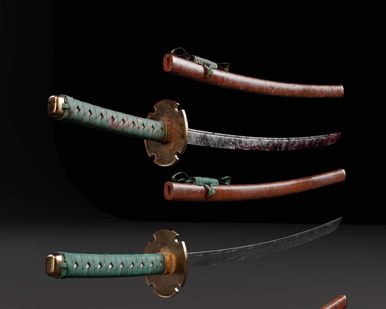 3D Katana - Clean And Blood Dirty - TurboSquid 2355153