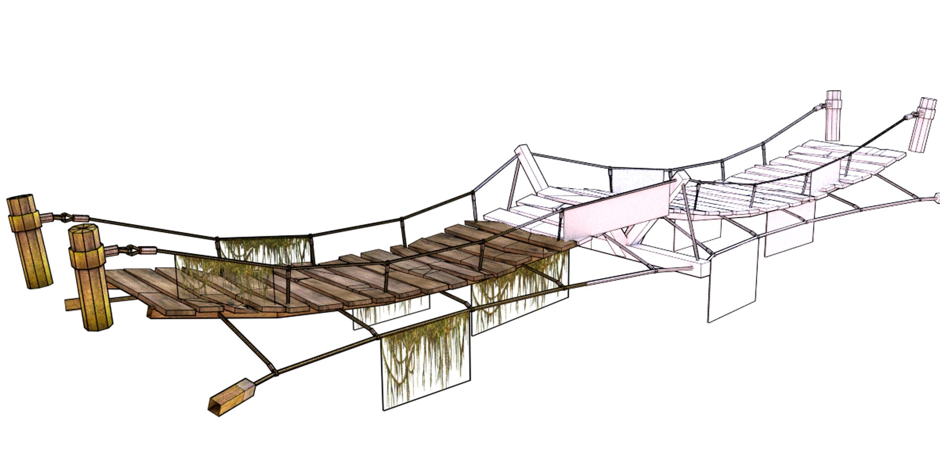 Jungle Bridge 3d Model