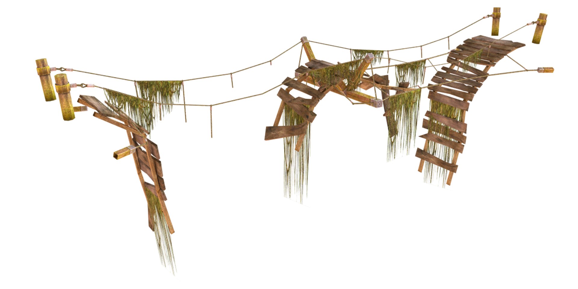 Jungle Bridge 3d Model