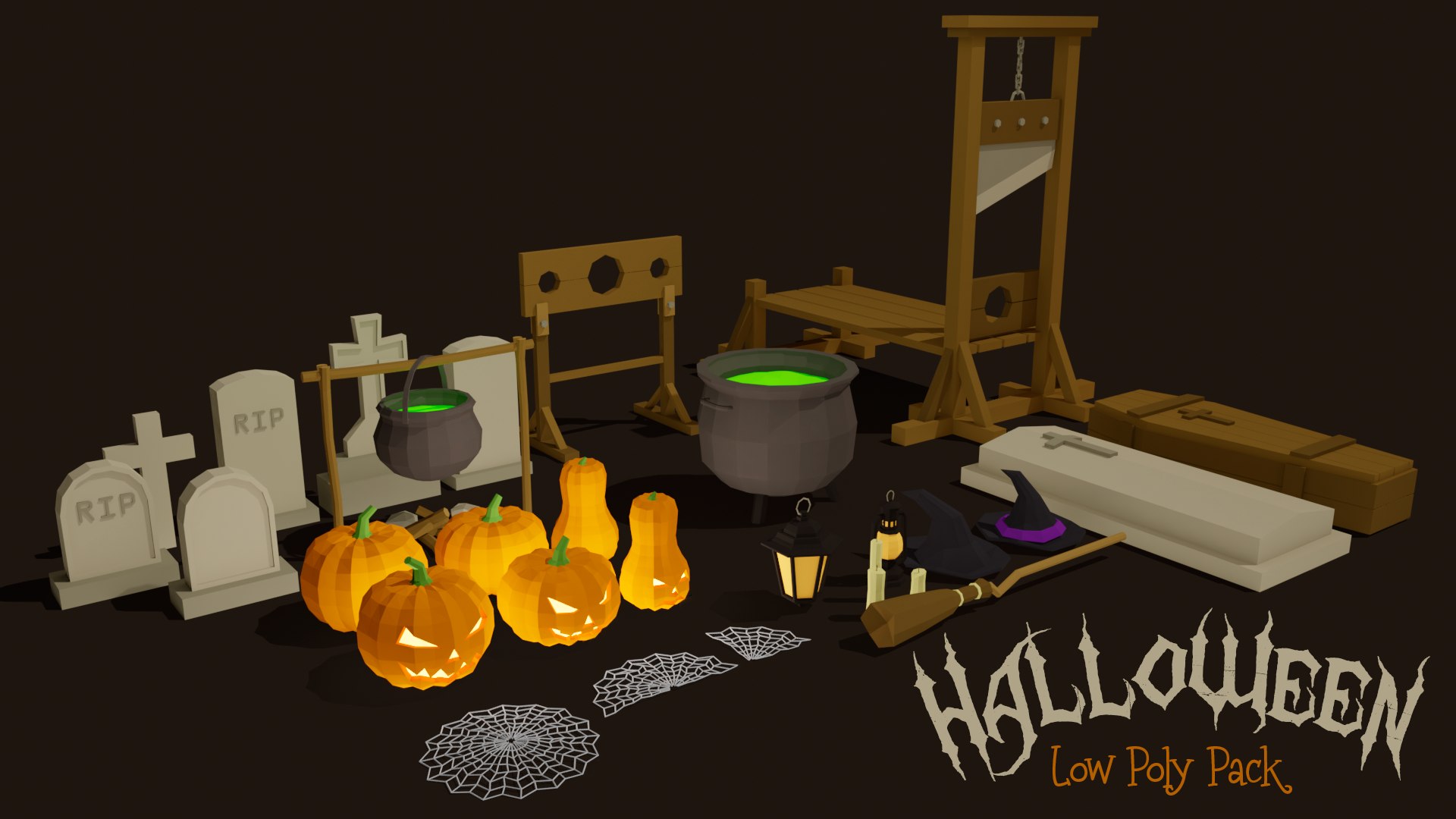 Halloween Low Poly Pack 3D Model - TurboSquid 1816480
