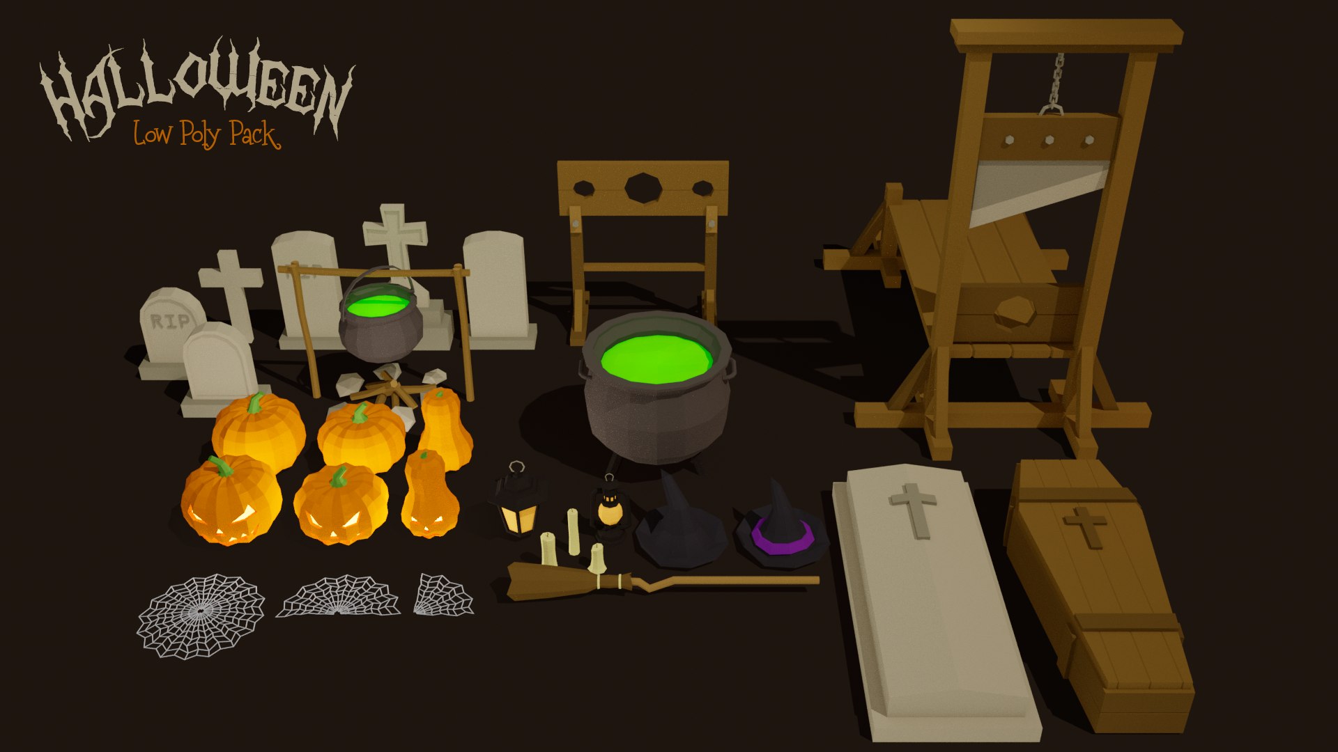 Halloween Low Poly Pack 3D Model - TurboSquid 1816480