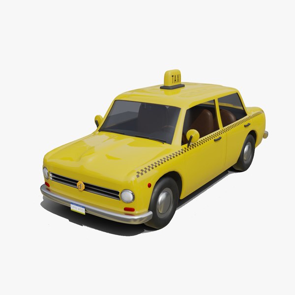 modelo 3d Taxi antiguo de baja poligrafía - TurboSquid 2267041