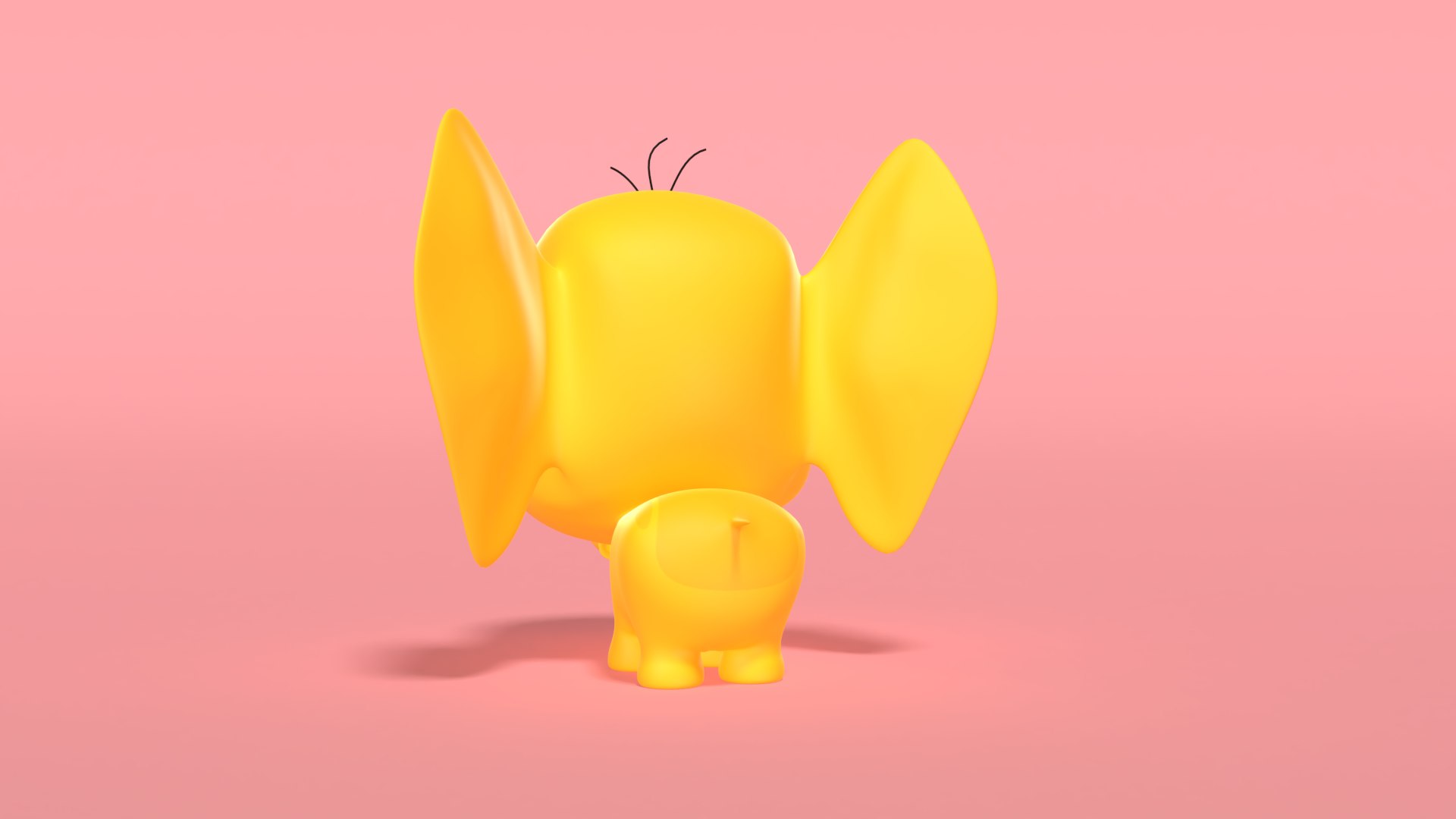 3D Cute Yellow Elephant - TurboSquid 1449838