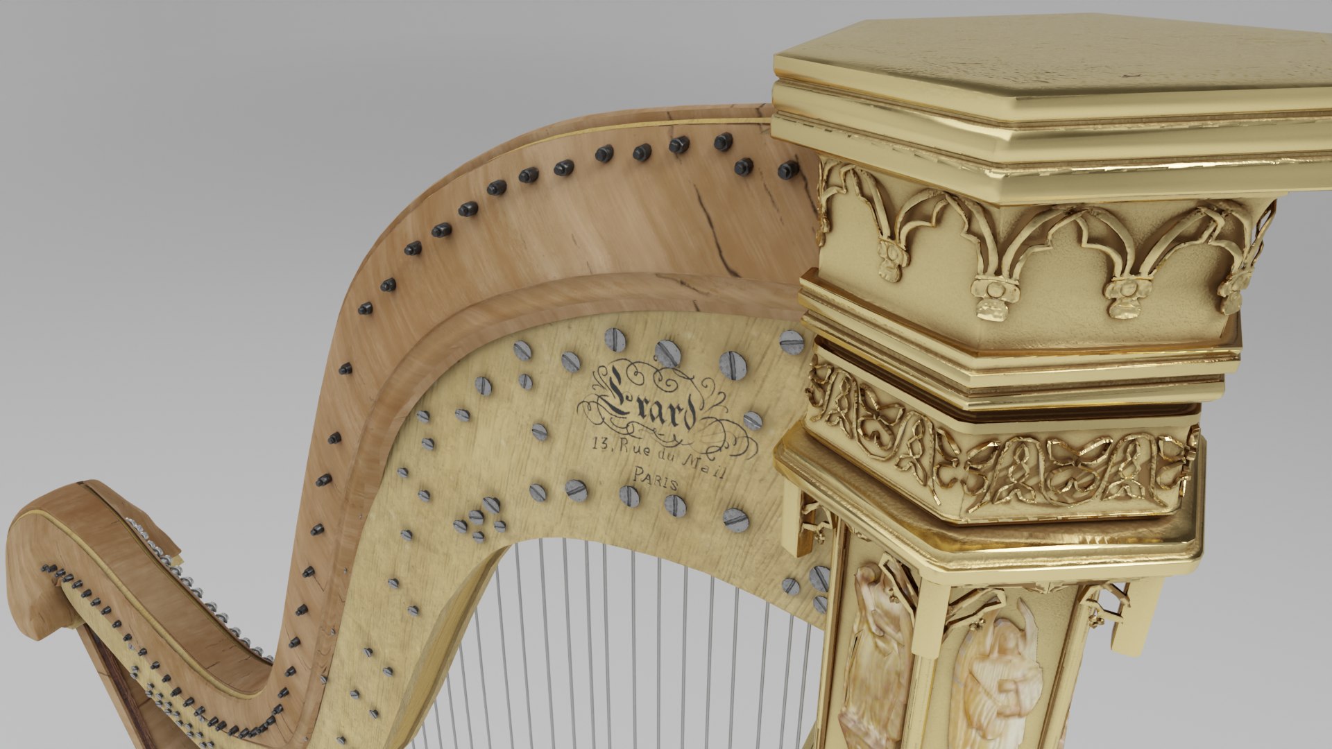 Erard Harp 3D Model - TurboSquid 2071453