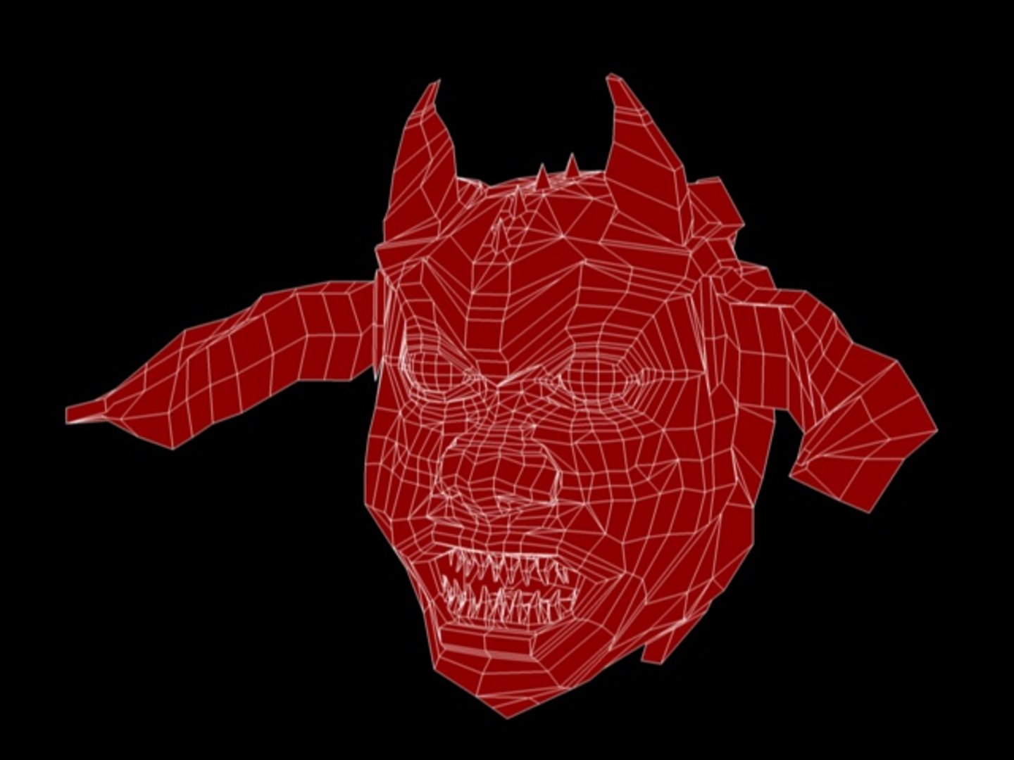 Medium Demon Head Obj