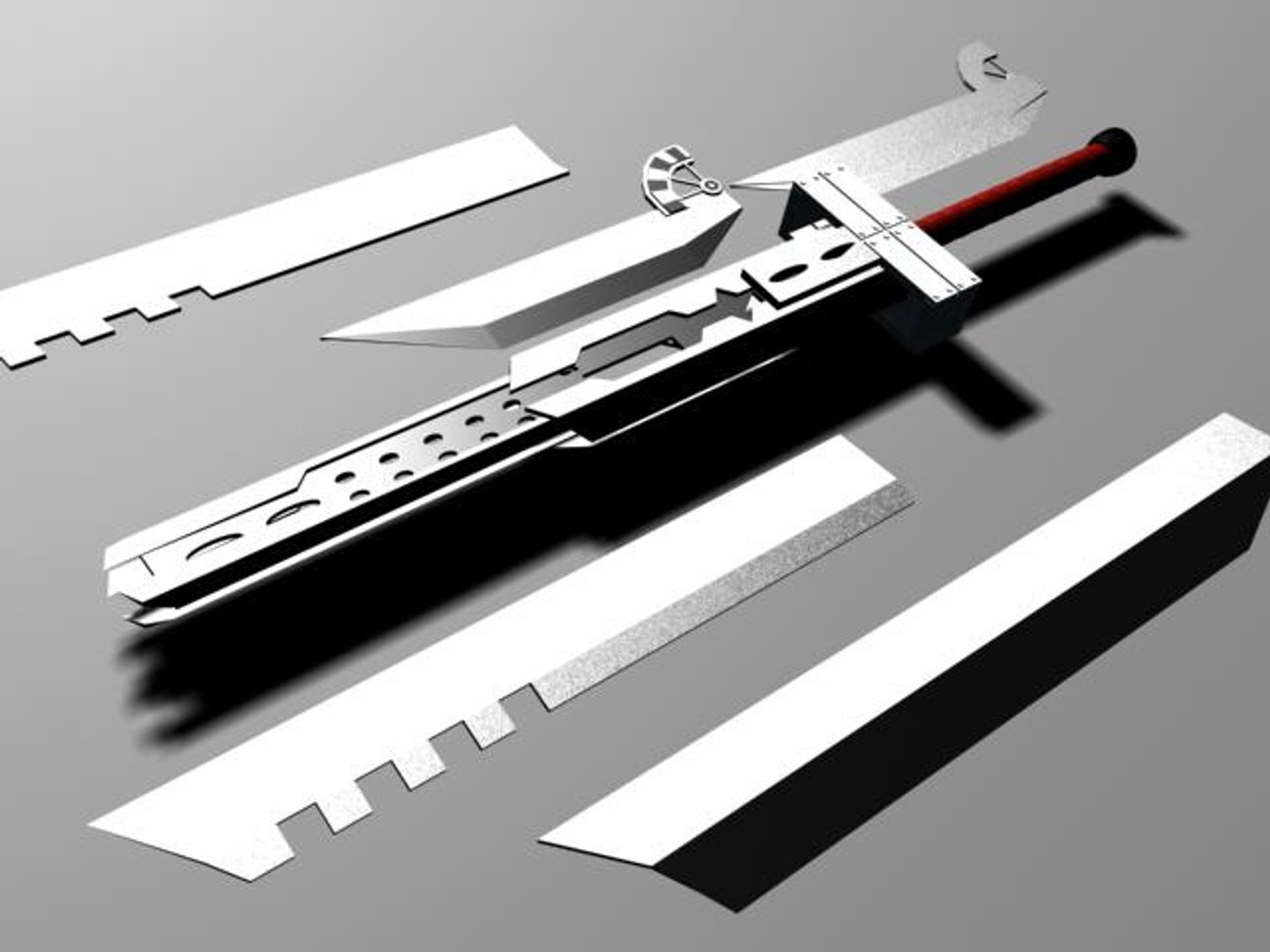 3d model of set swords blade super