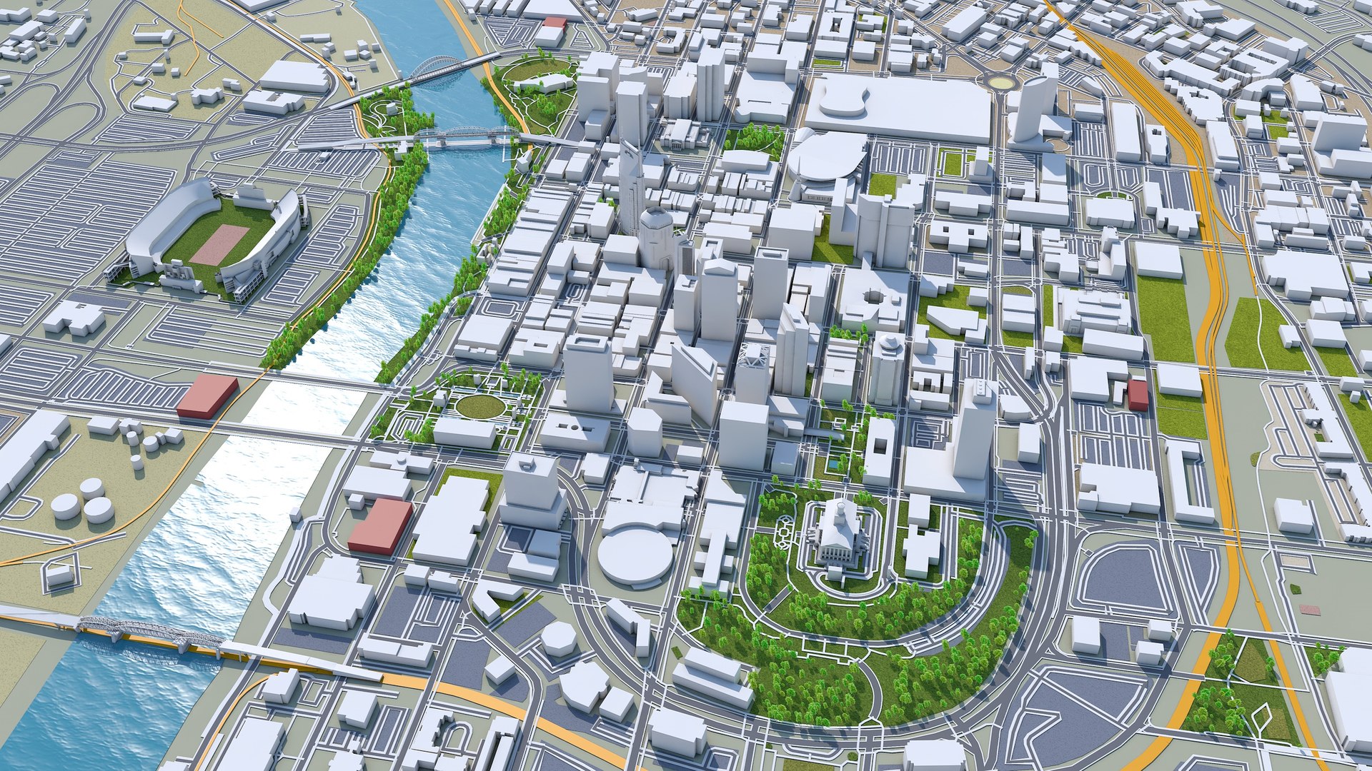 Nashville Downtown Tennessee USA 3D Model - TurboSquid 1989466
