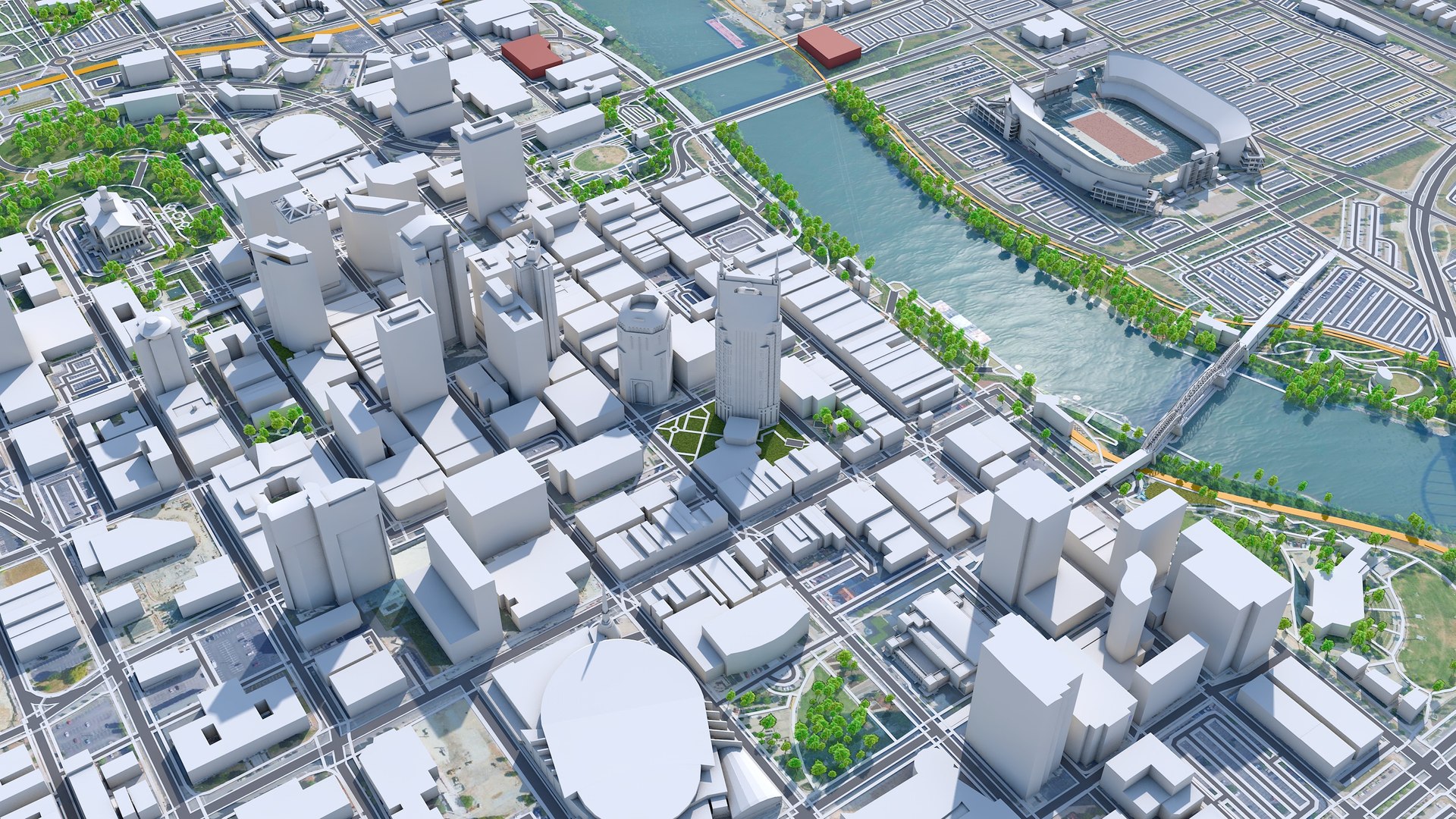 Nashville Downtown Tennessee USA 3D Model - TurboSquid 1989466