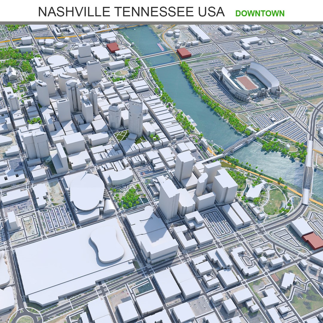 Nashville Downtown Tennessee USA 3D Model - TurboSquid 1989466