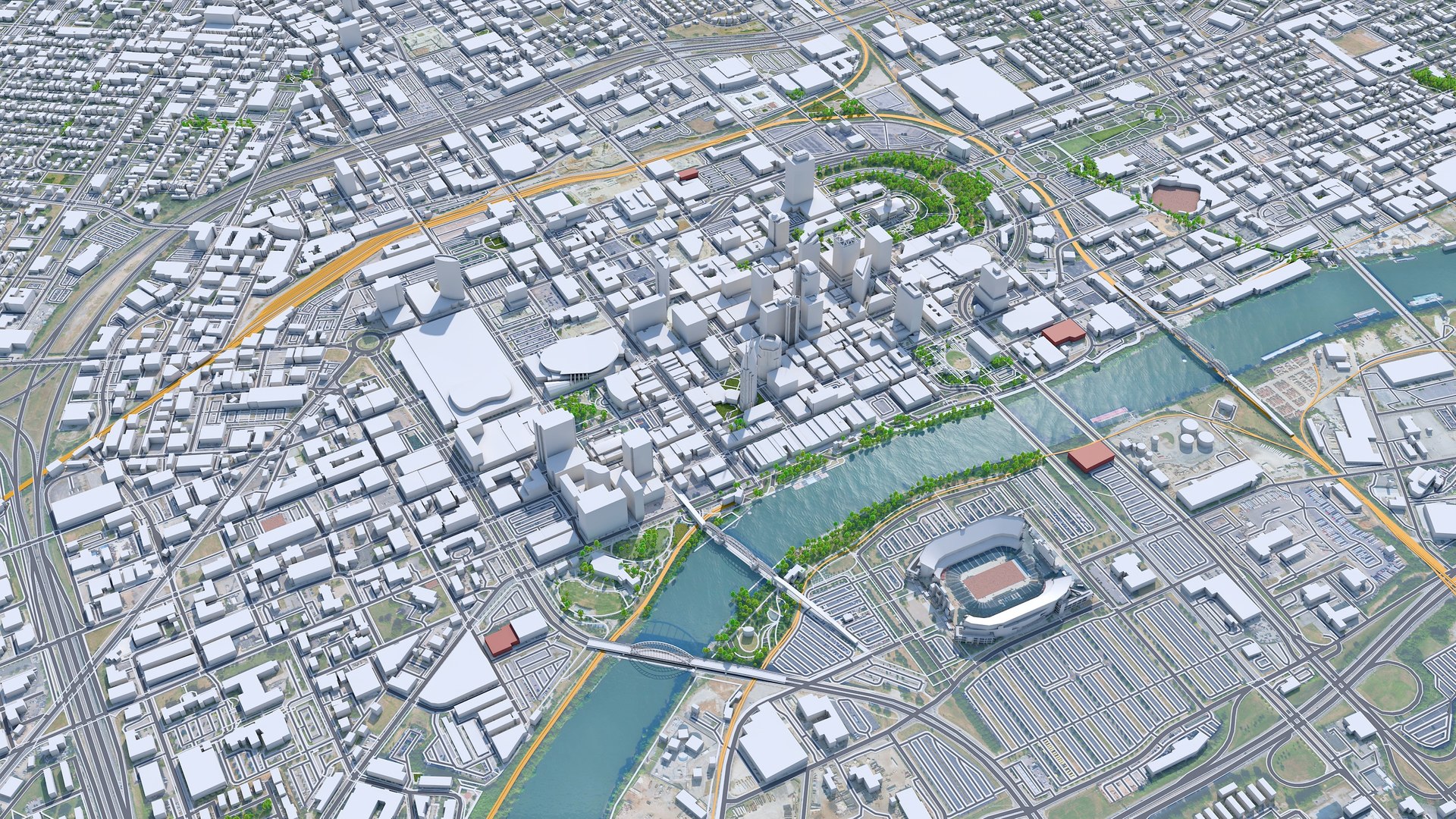 Nashville Downtown Tennessee USA 3D Model - TurboSquid 1989466