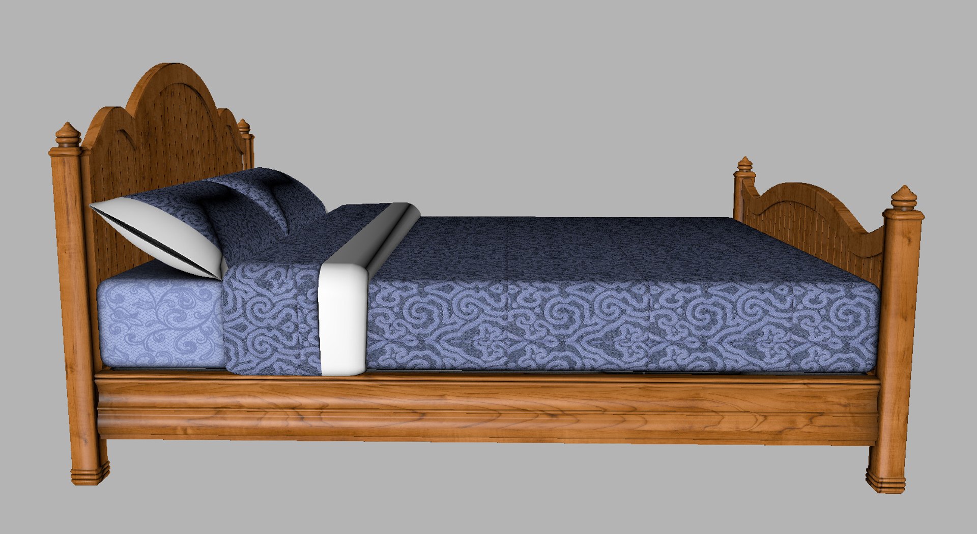 Traditional Bed 3d Model
