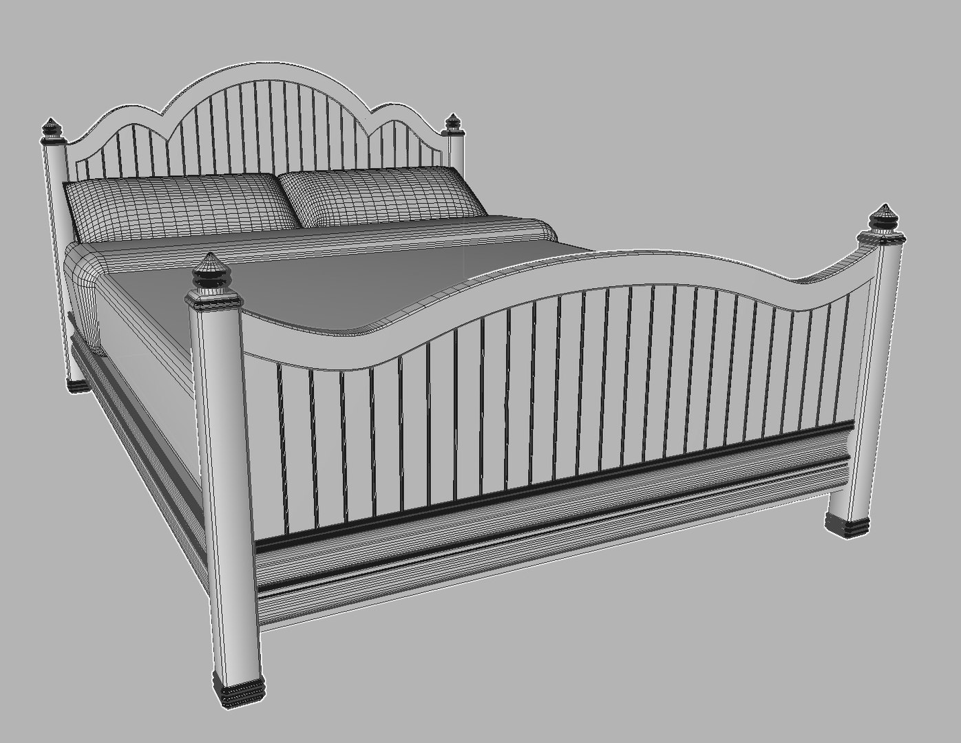 Traditional Bed 3d Model