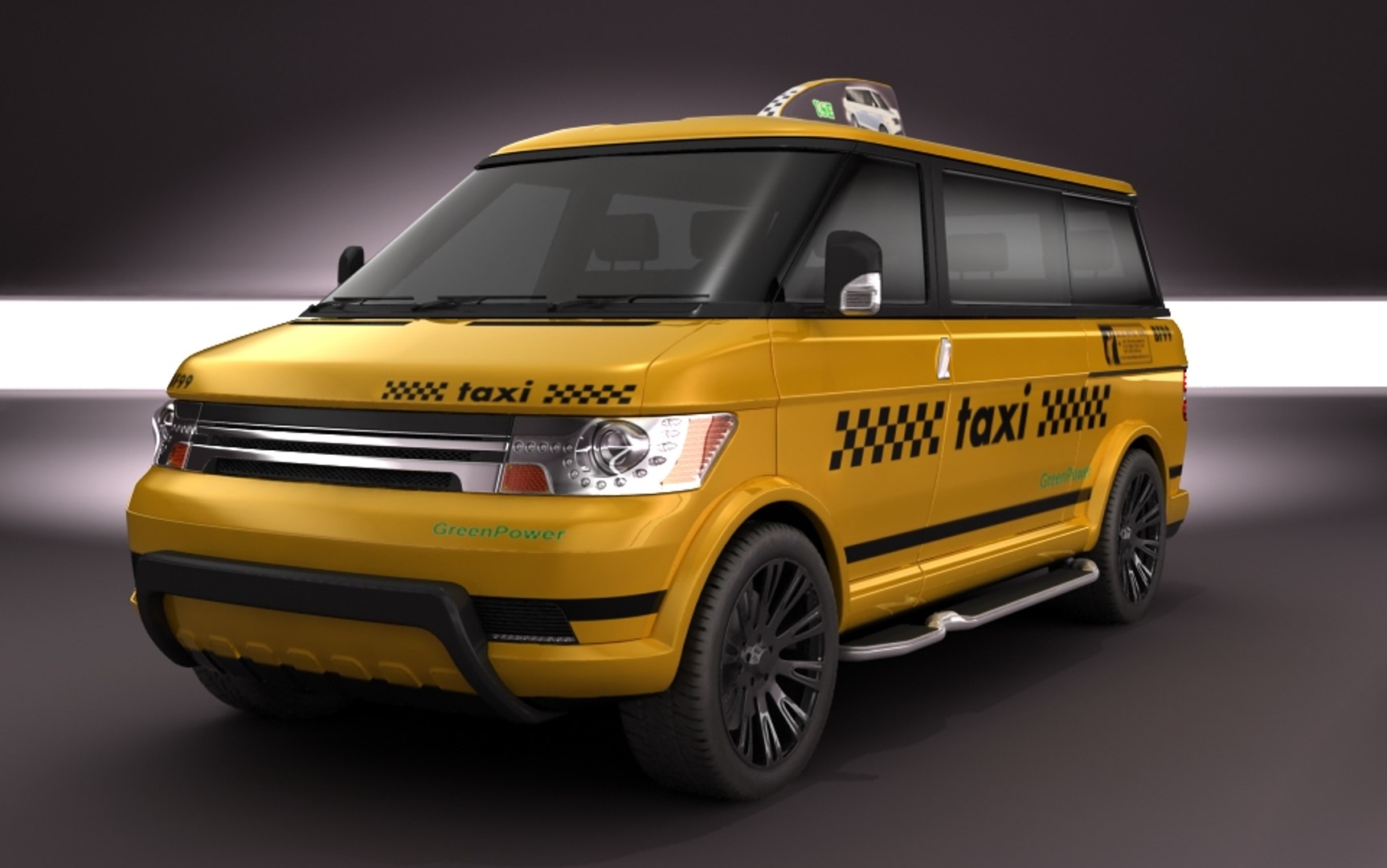 3d multi-minivan taxi concept van model