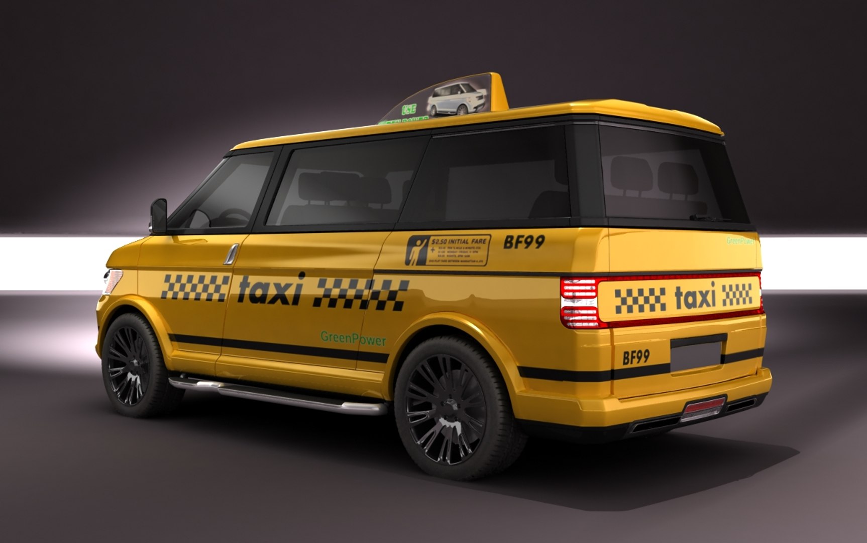 3d multi-minivan taxi concept van model