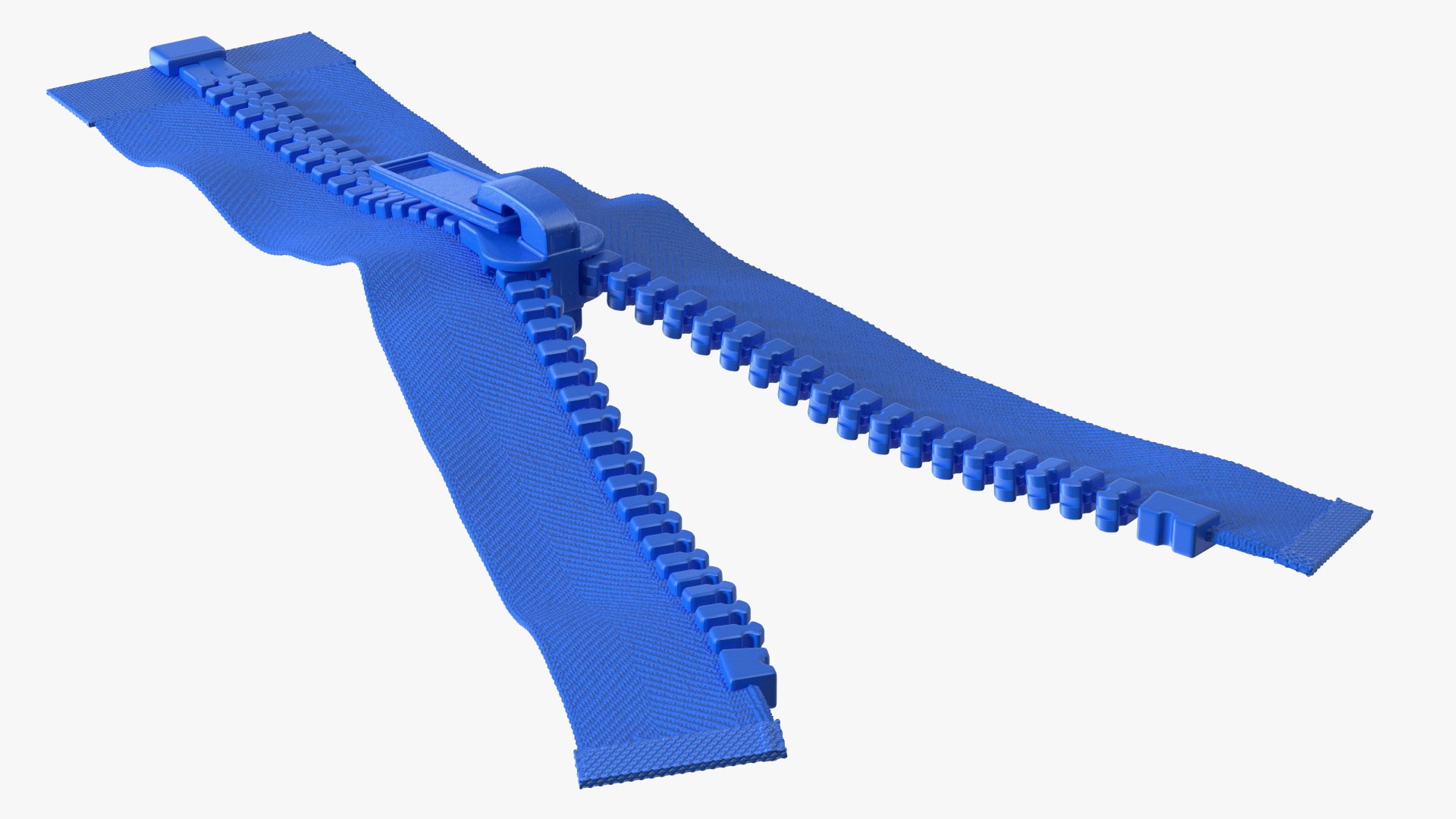Two Sided Plastic Zipper Opened Blue 3D model - TurboSquid 1796070
